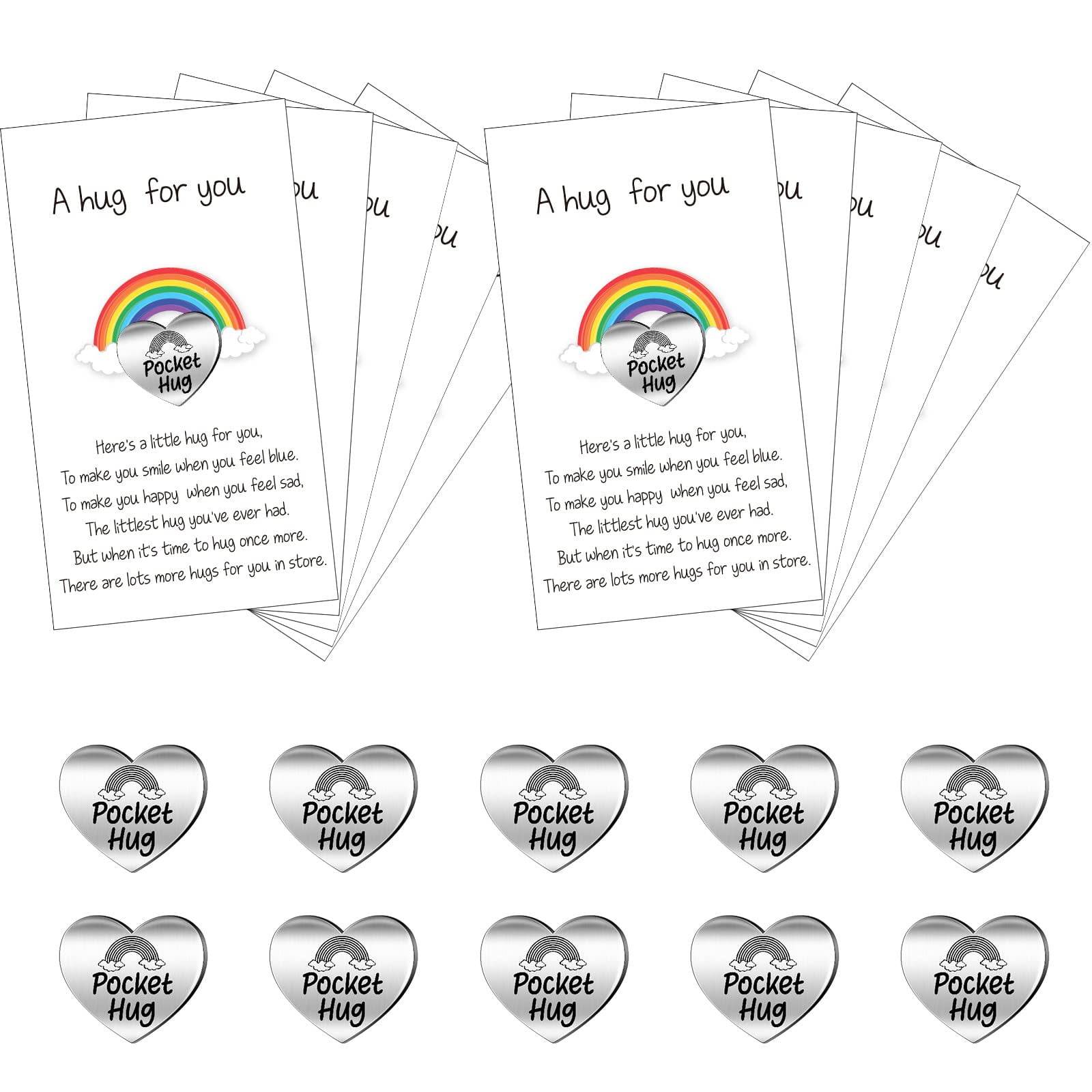 Gersoniel 20 Sets Little Heart Pocket Hug Token Heart Token Hug Coins ...