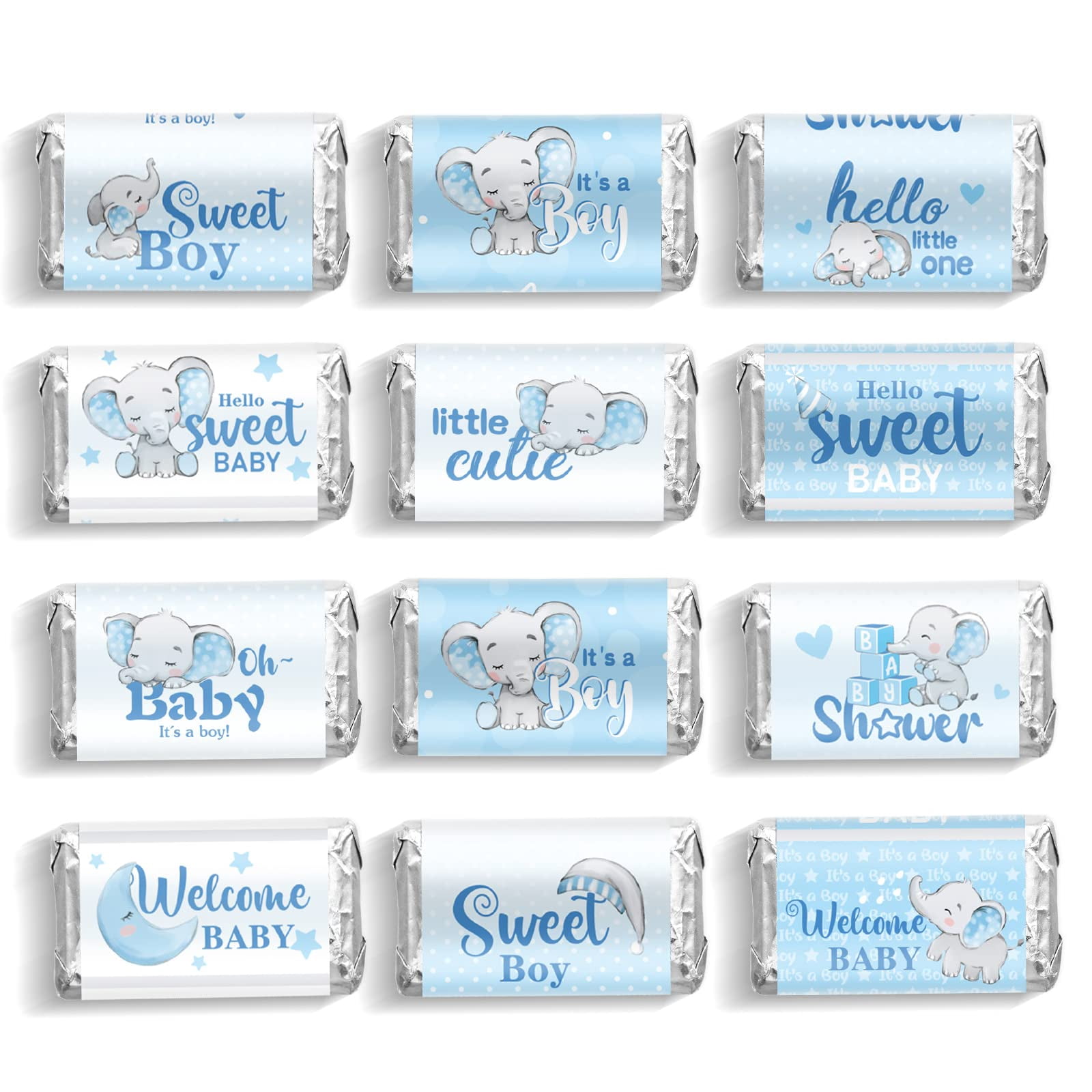 Gersoniel 90 Pcs IFF17 Candy Bar Wrappers Baby Shower Sticker Chocolate ...