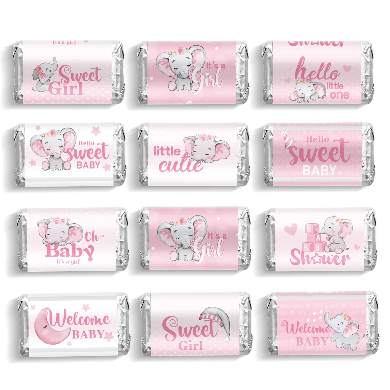 Gersoniel 90 Pcs RRF12 Candy Bar Wrappers Baby Shower Sticker Chocolate ...