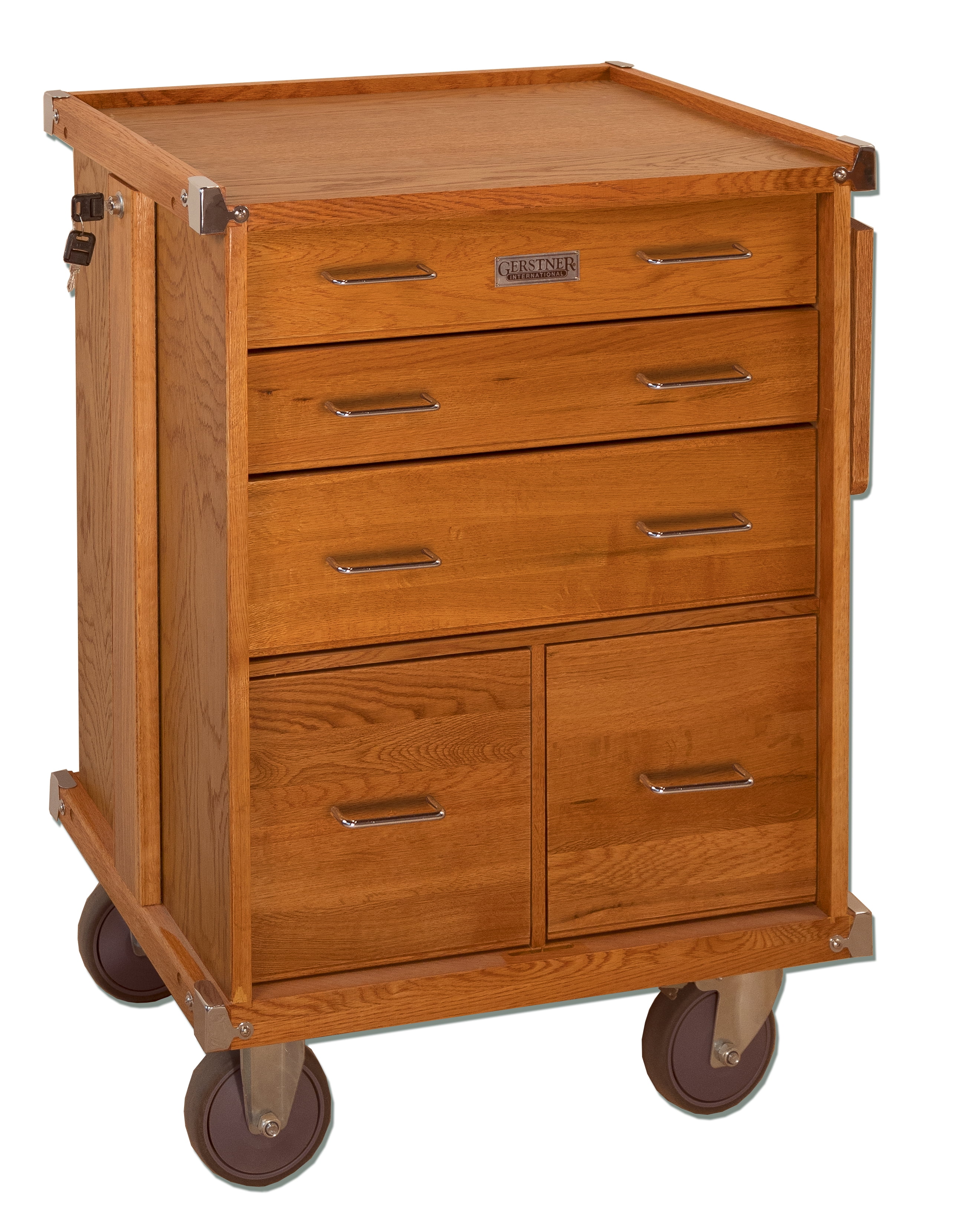 Gerstner International - GI-R20 Red Oak 5-Drawer Roller Cabinet ...