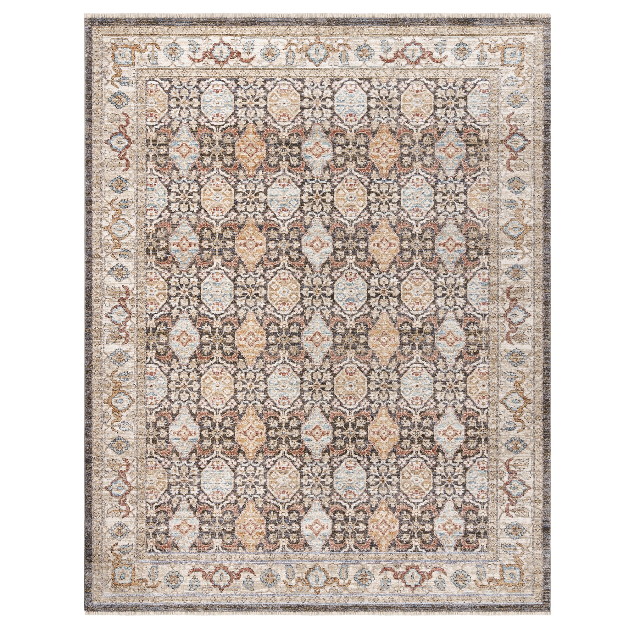 Gertmenian Apollo Agon Traditional Damask Charcoal Indoor Area Rug, 5x8 ...