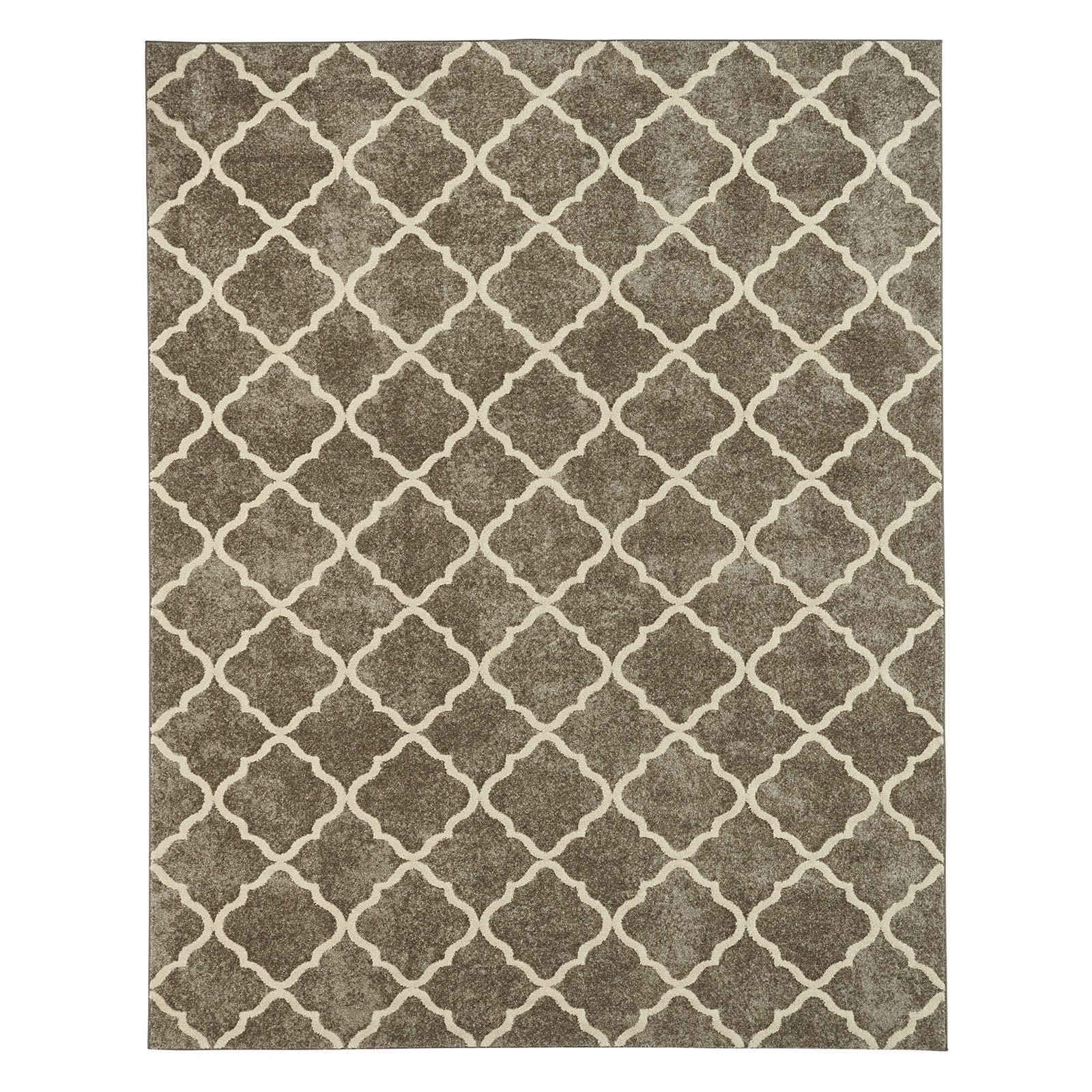 Gertmenian Astra Nuevo Casual Ogee Tile Patterned Taupe Brown/Cream ...