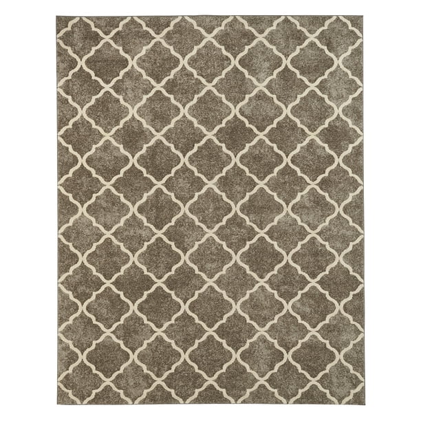 Gertmenian Astra Nuevo Casual Ogee Tile Patterned Taupe Brown/Cream ...