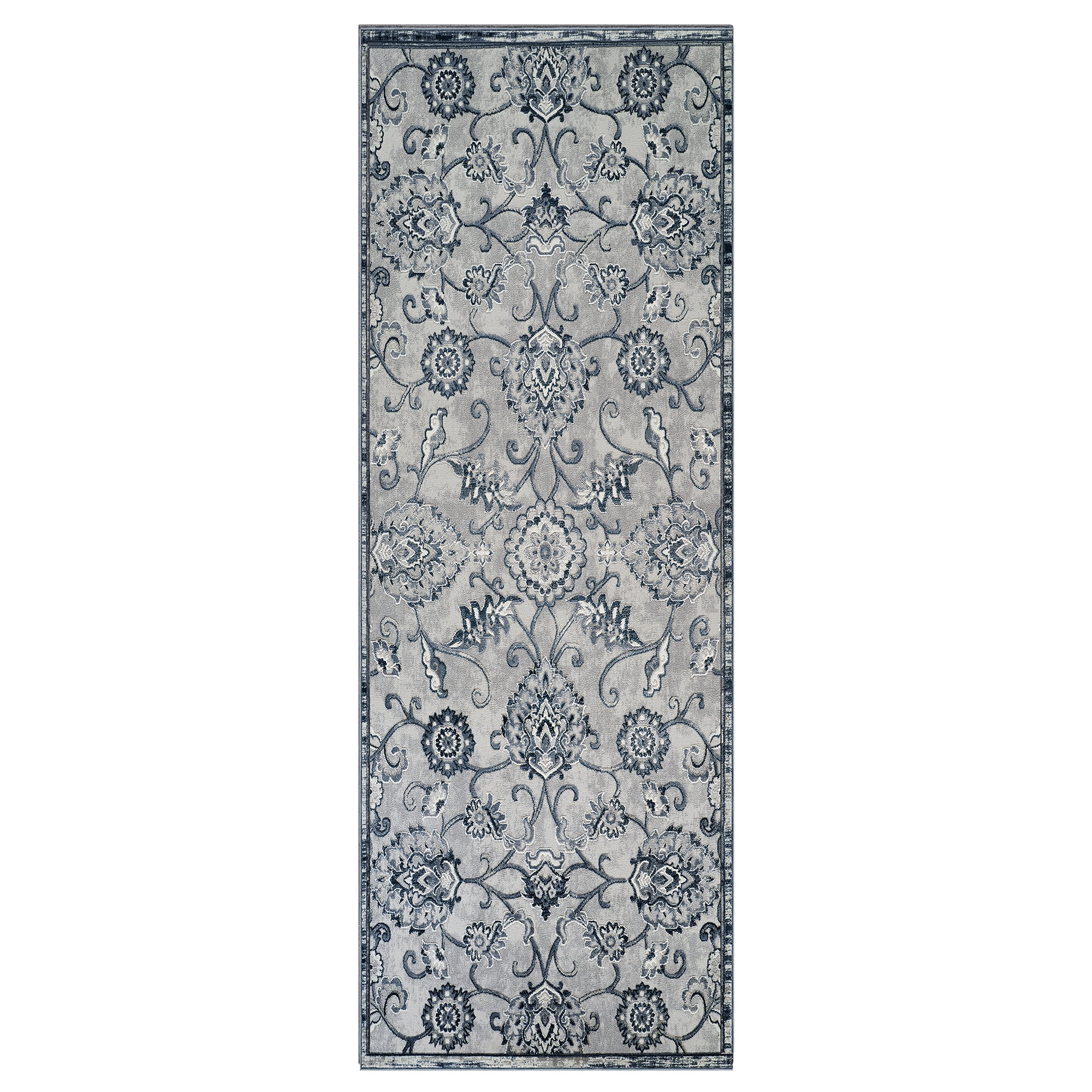 Gertmenian Bloom Jolene Transitional Floral Blue Area Rug, 2x6 ...