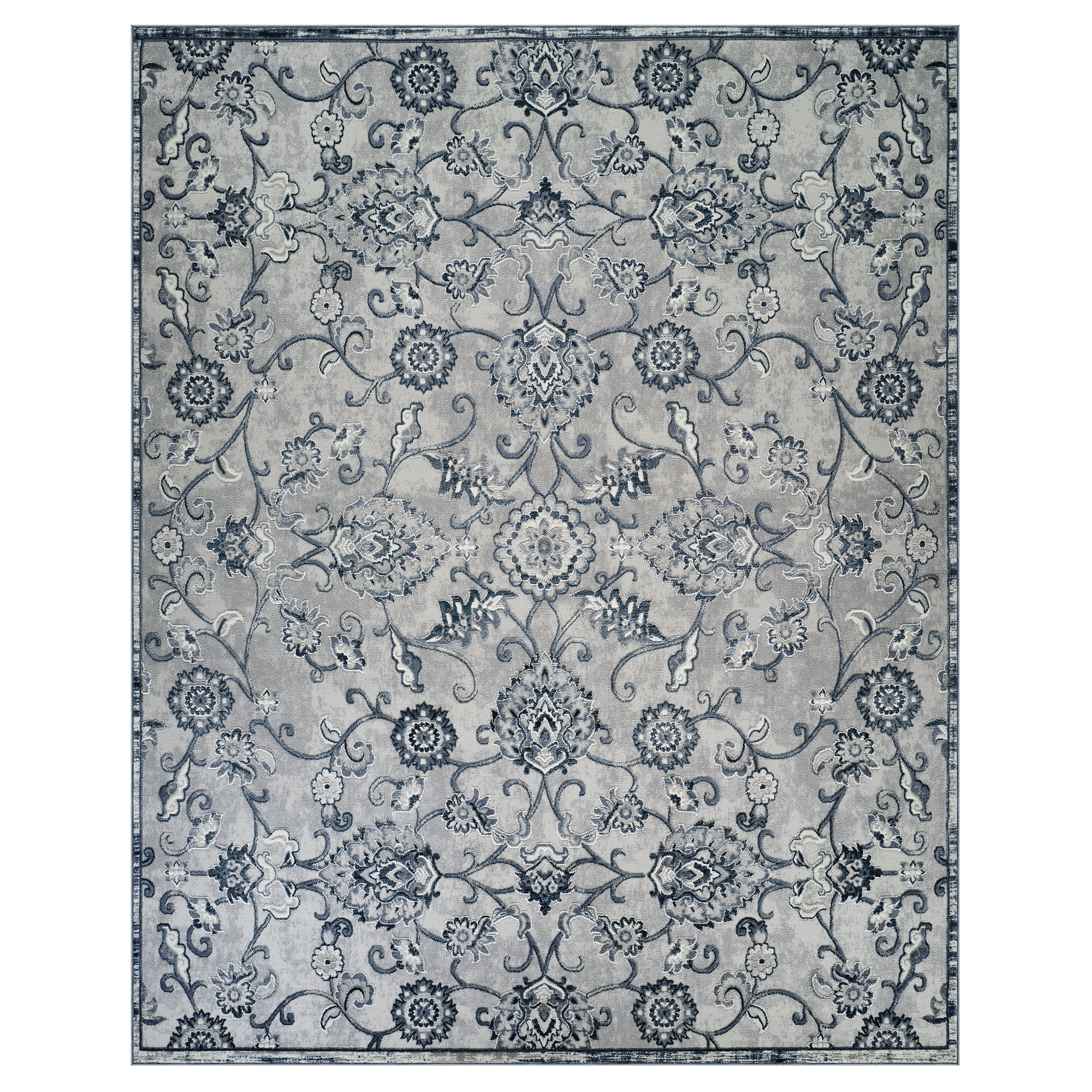 Gertmenian Bloom Jolene Transitional Floral Blue Area Rug, 8x10 ...