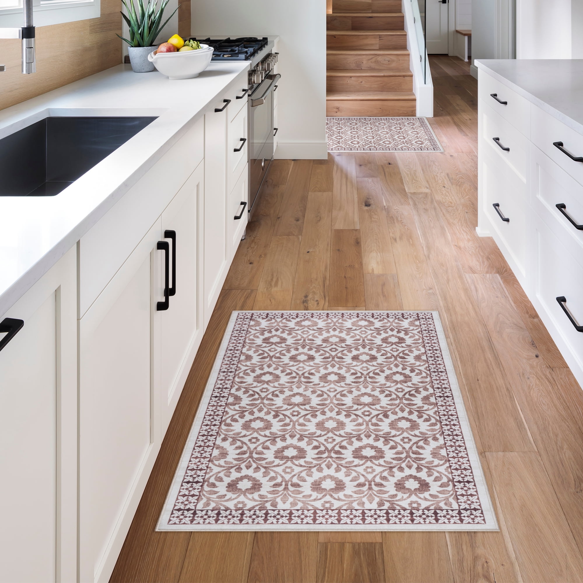 Gertmenian Crystal Print Esme Rustic Floral Ivory/Tan Area Rug, 2x4, 2 ...