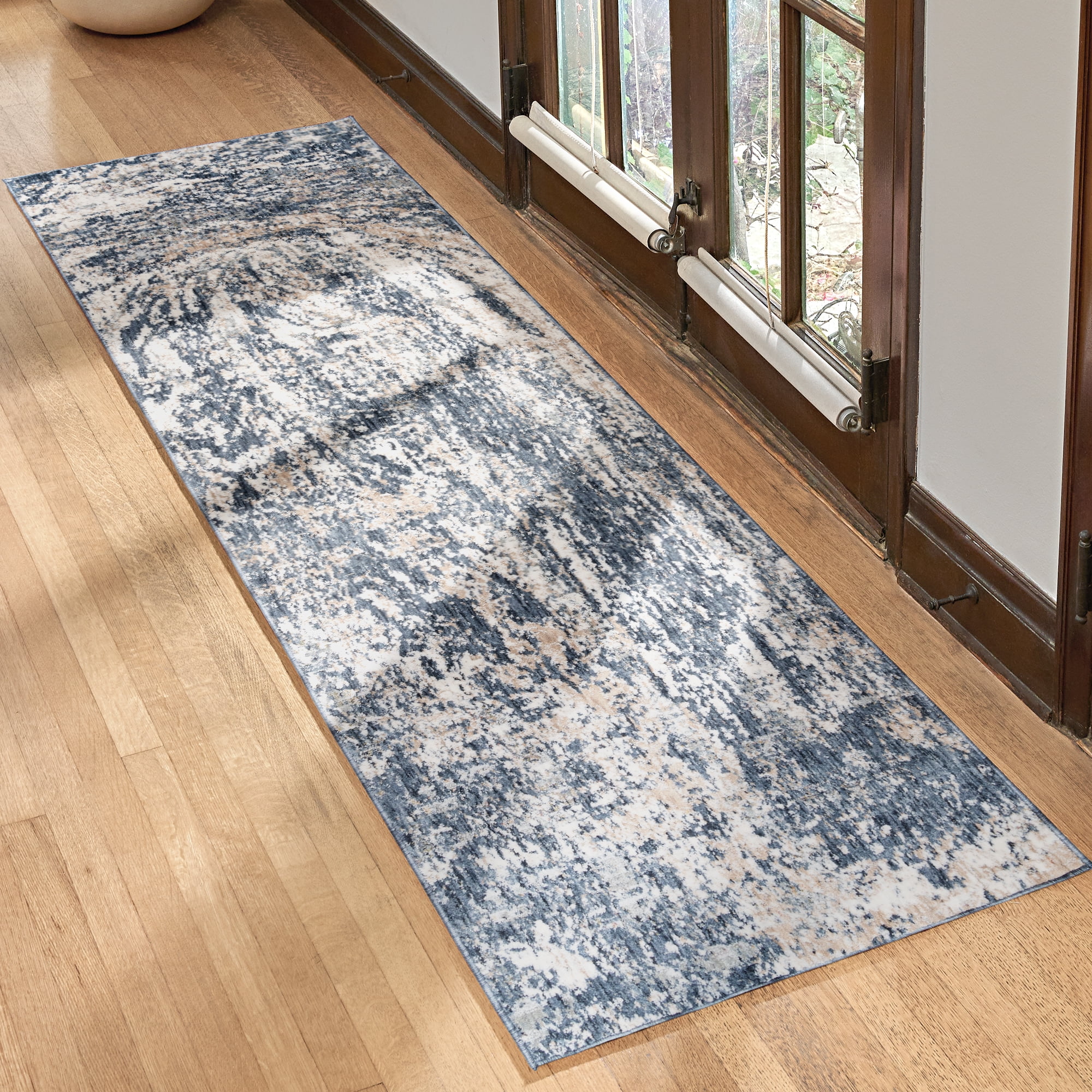 Gertmenian Damita Exton Modern Abstract Granite Navy Blue/Beige/Ivory ...