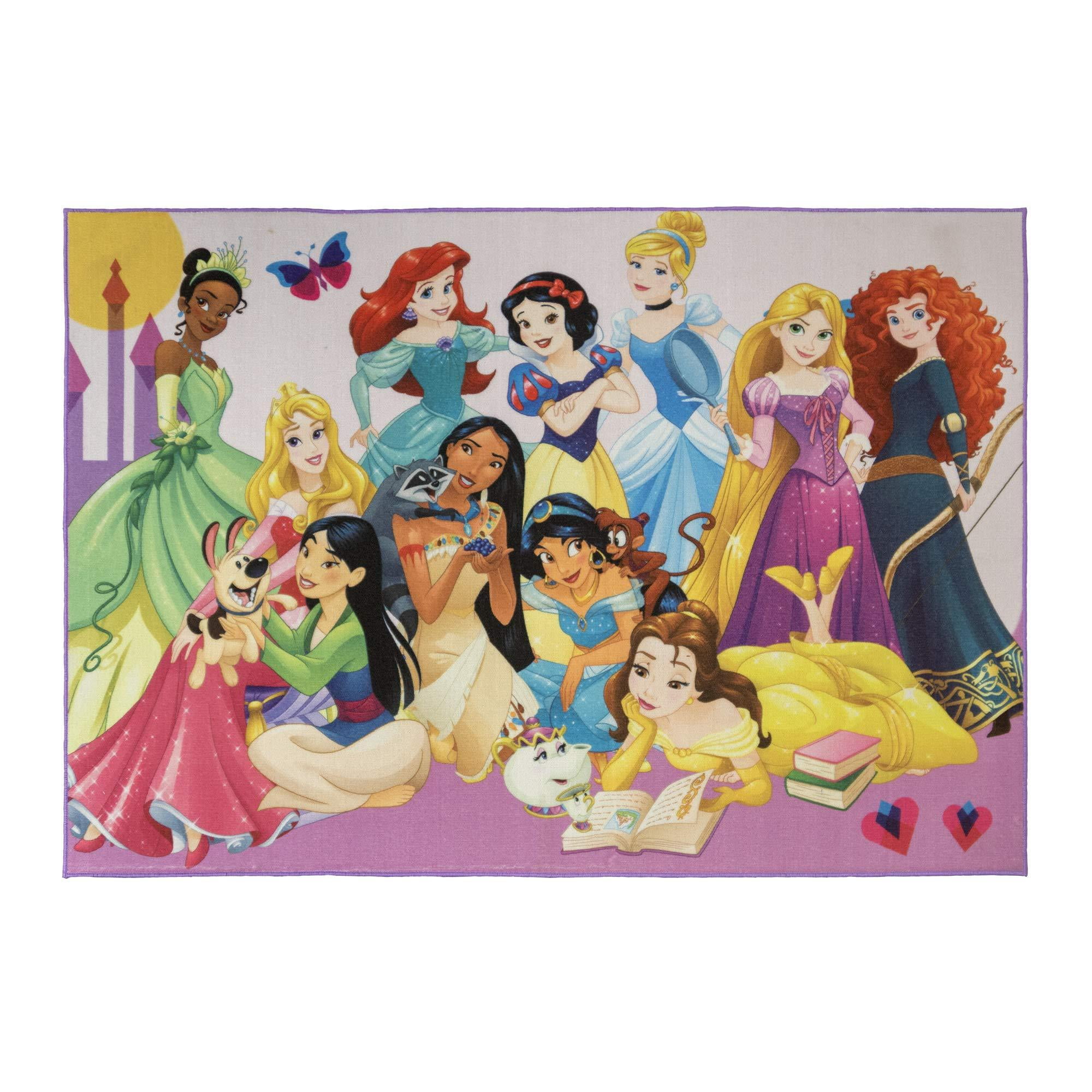 Gertmenian Disney Princess Rug Kids Party Carpet, 5x7 Large, Rainbow ...