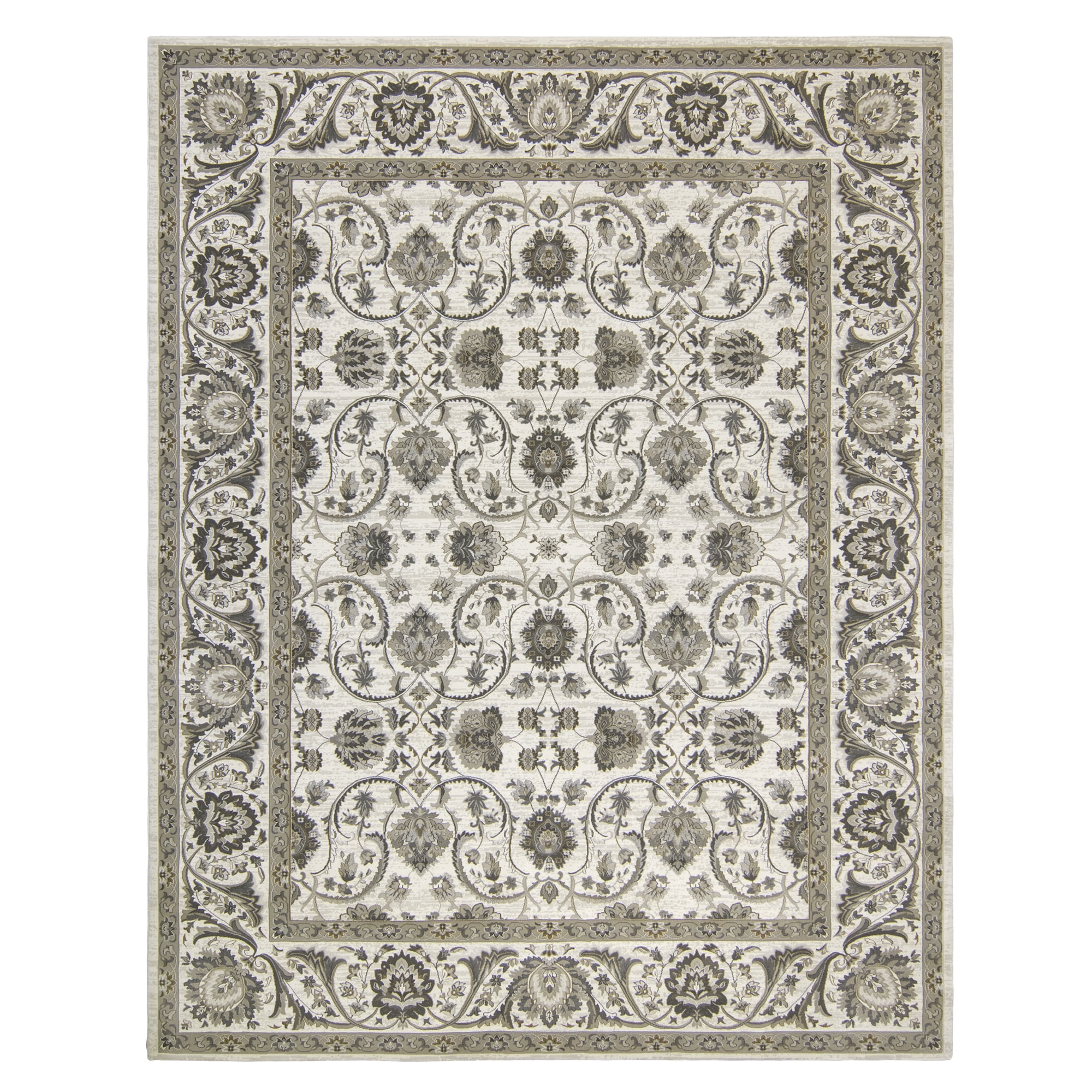 Gertmenian Majestic Croft Traditional Floral Ivory Indoor Area Rug ...