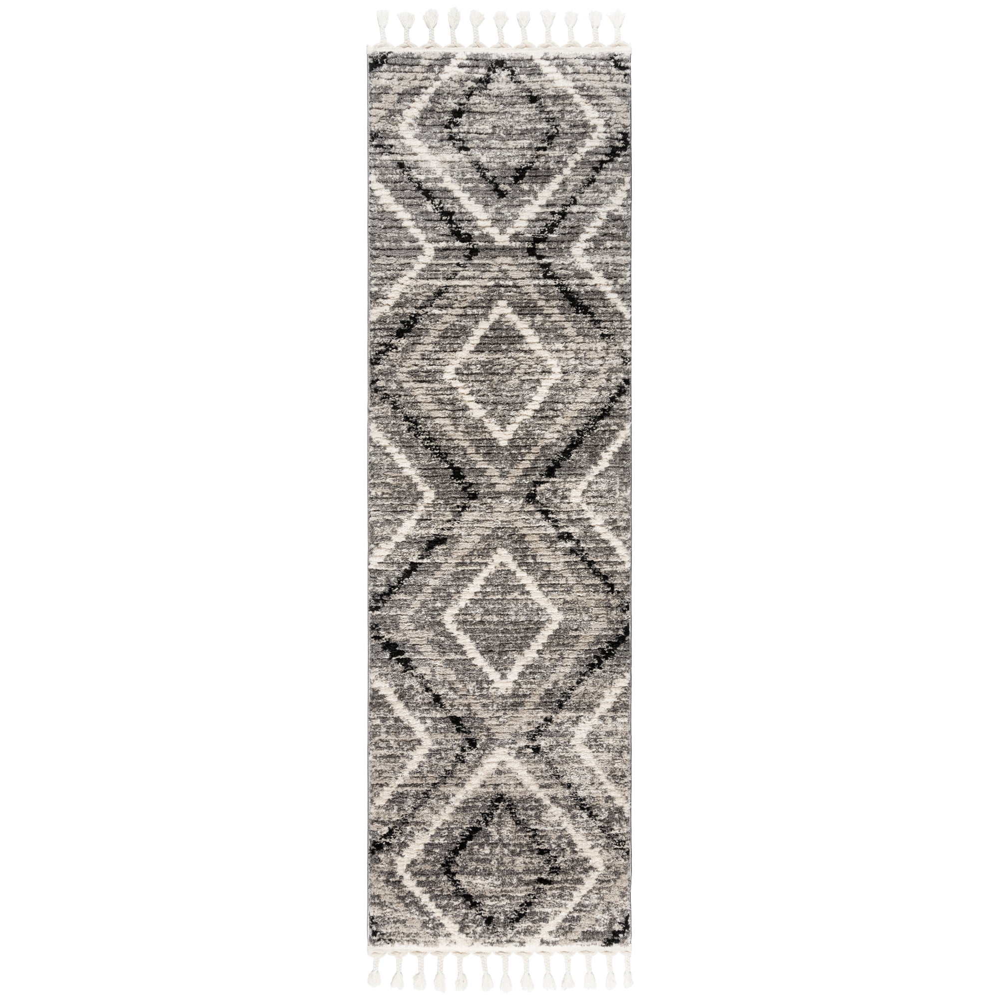 Gertmenian Rafe Hurley Modern Diamond Tile Black/Gray/Ivory Plush ...