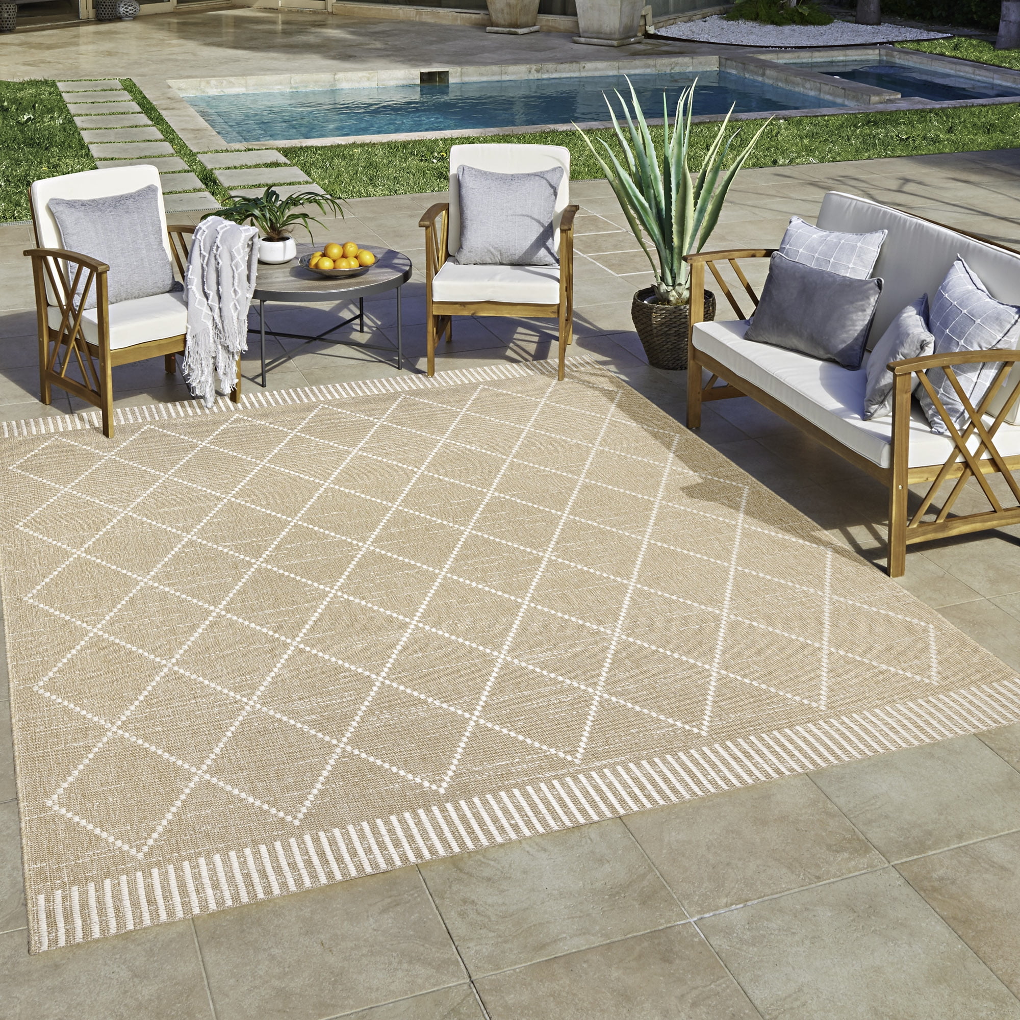 Gertmenian Ringley Parcie Modern/ Contemporary Geometric Linen Area Rug ...