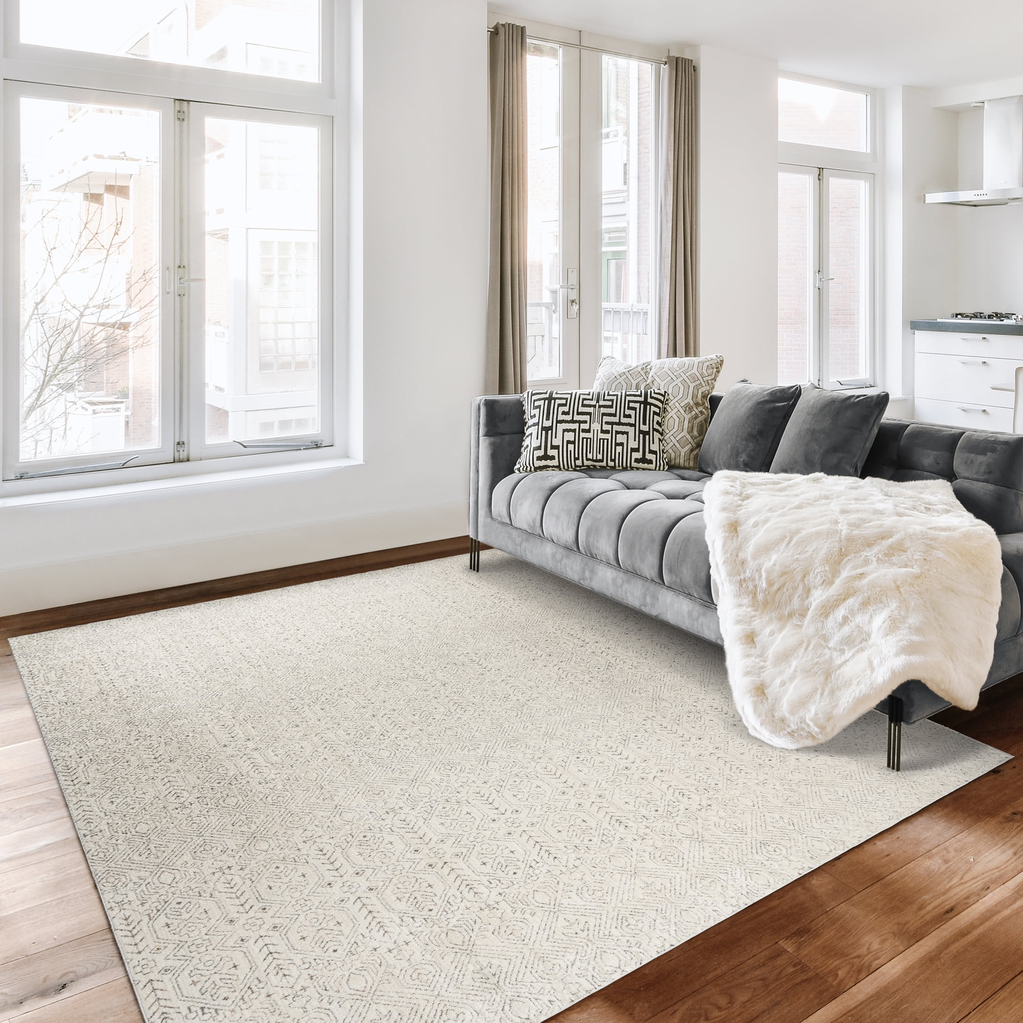 Gertmenian Sydney Senna Bohemian Moroccan Cream Area Rug, 9x13 ...