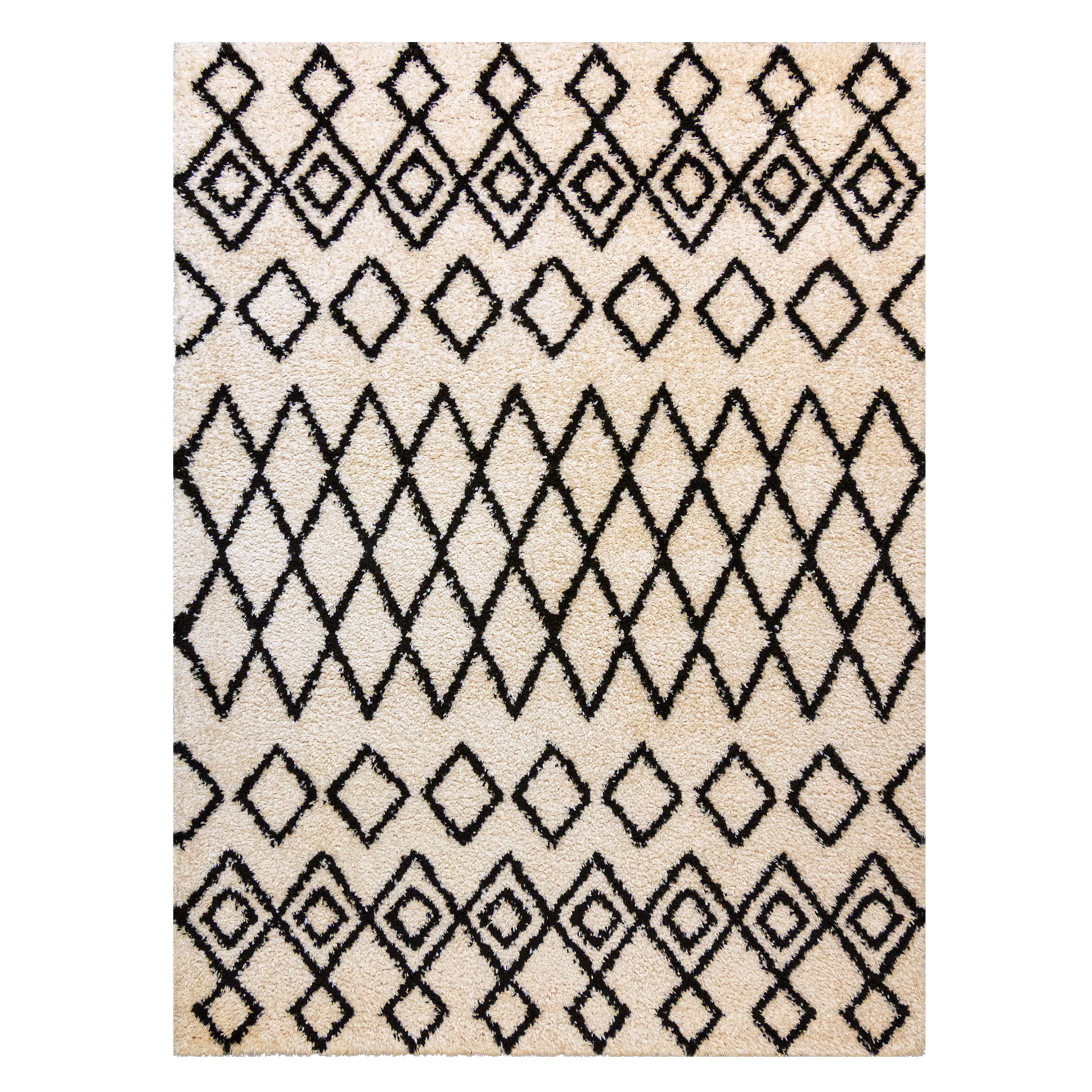Gertmenian Thayer Jamila Shag Geometric Ivory Indoor Area Rug, 6x9 ...