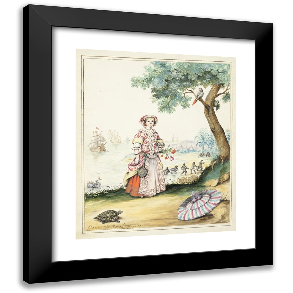 Gesina ter Borch 12x14 Black Modern Framed Museum Art Print Titled ...