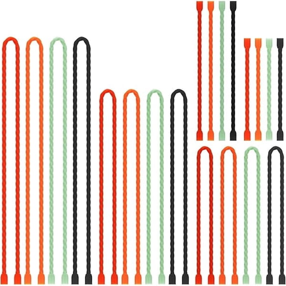 Gesipor 20 PCS Silicone Cable Ties - Reusable Rubber Twist Ties ...