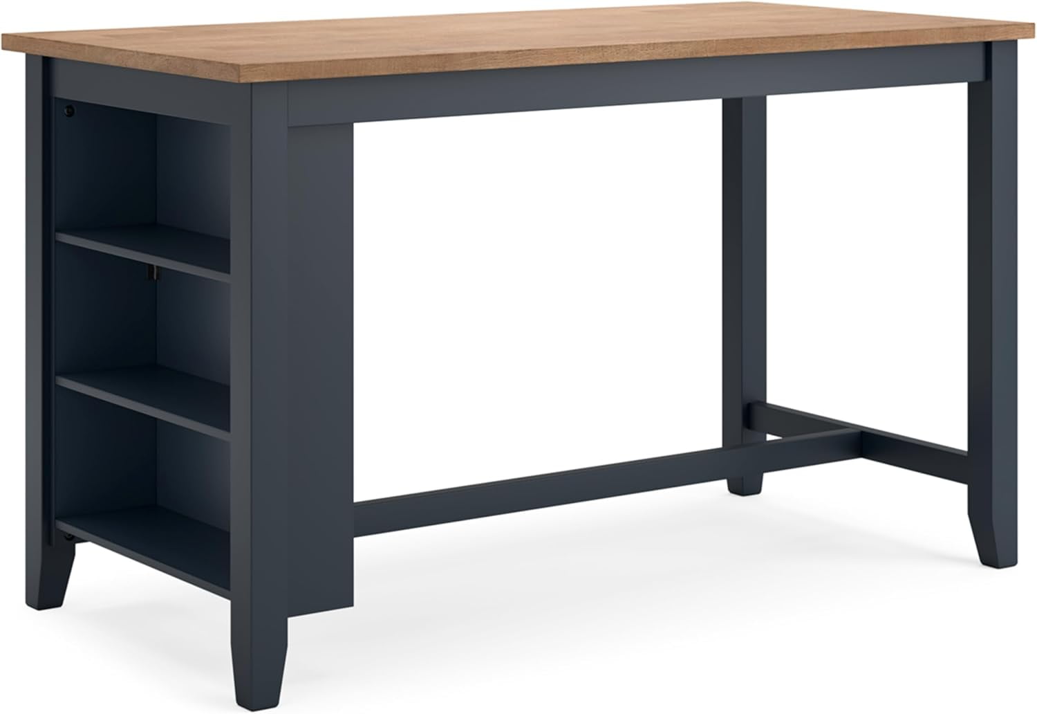 Gesthaven Modern Counter Height Dining Table with 3 Shelves and Trestle ...