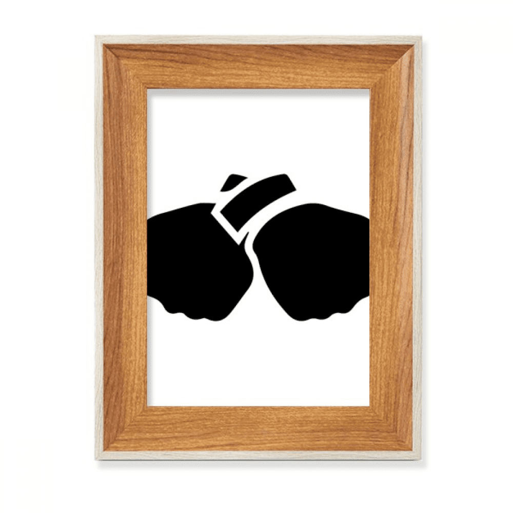 Gesture Fist Outline Pattern Desktop Wooden Photo Frame Display Picture ...