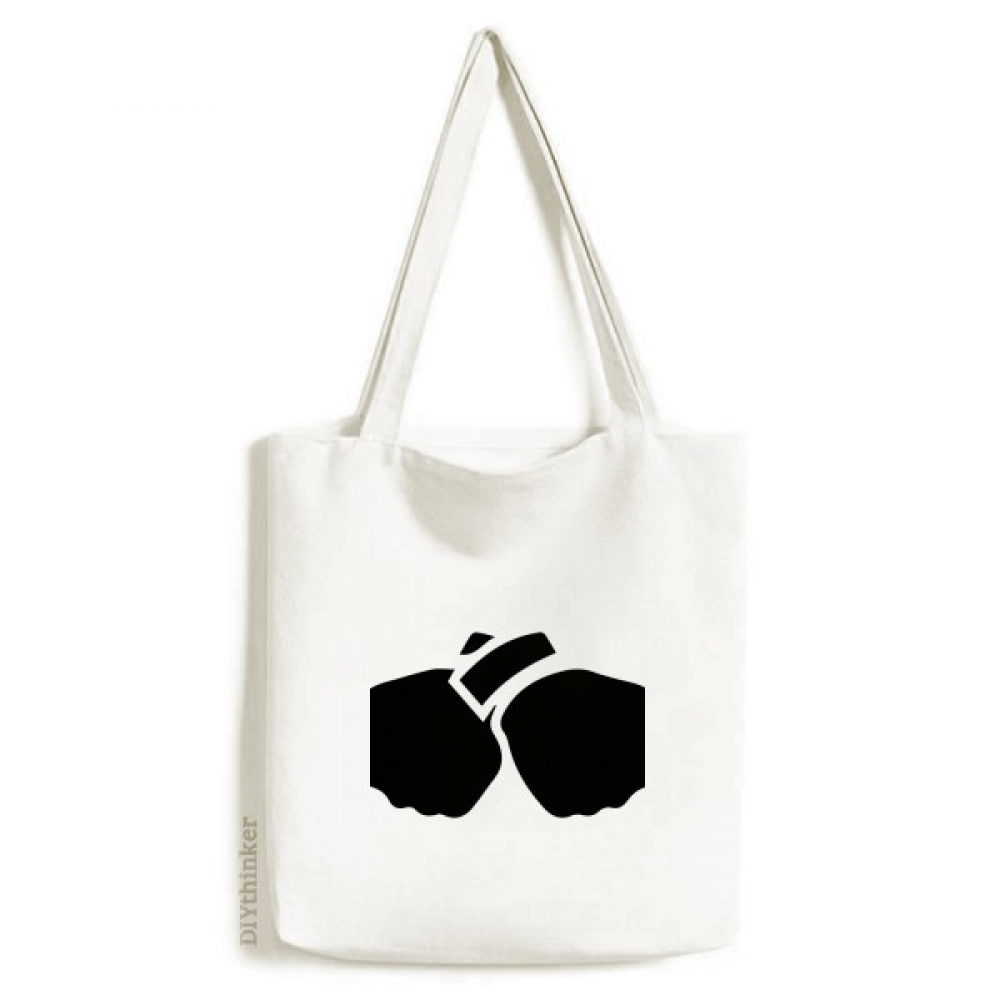 Gesture Fist Outline Pattern Tote Canvas Bag Shopping Satchel Casual ...