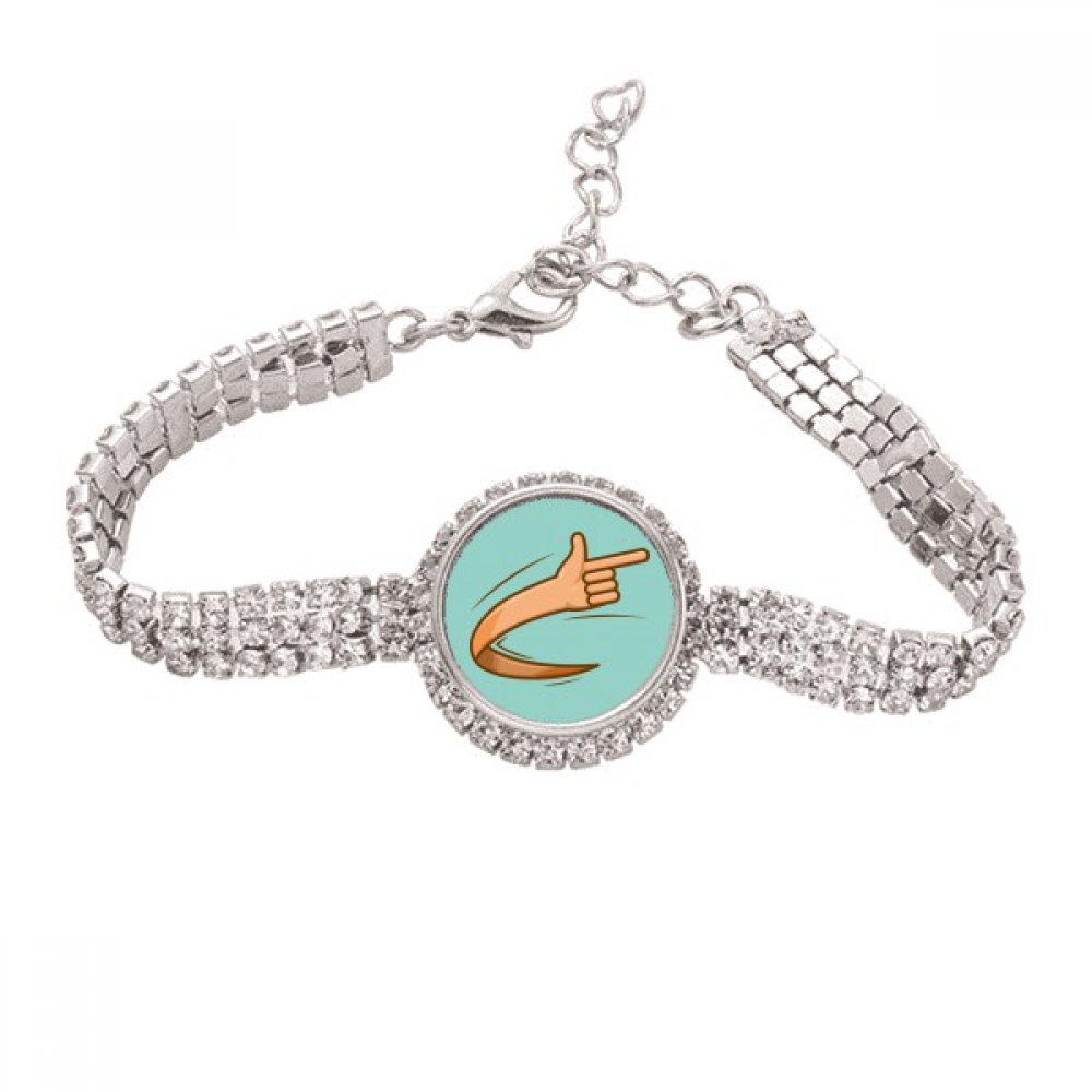 Gesture Hand Signal Motion Convolute Tennis Chain Anklet Bracelet ...