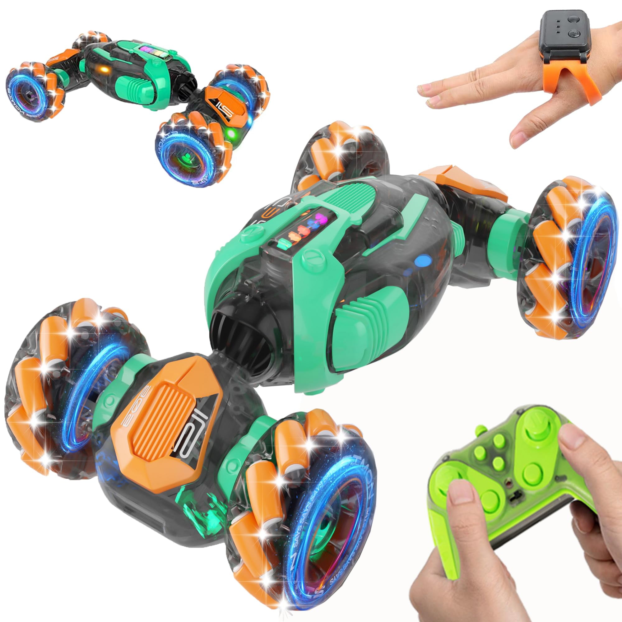 Gesture Sensing RC Stunt Car - Boys Toys Age 6-8-12, 360° Rotating 4WD ...