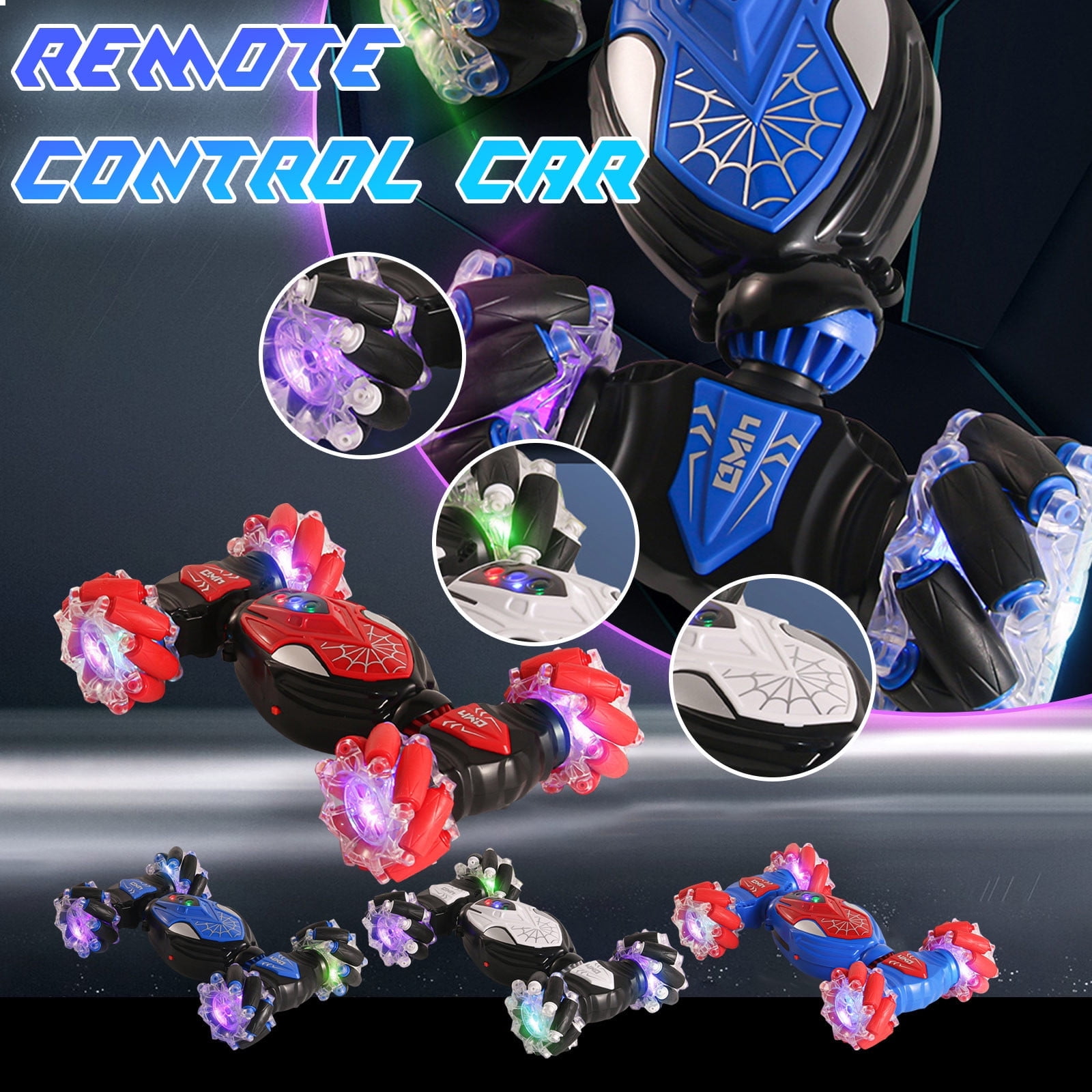 Gesture Sensing RC Stunt Car with Fog Mist & Music, 4WD Hand Controlled ...