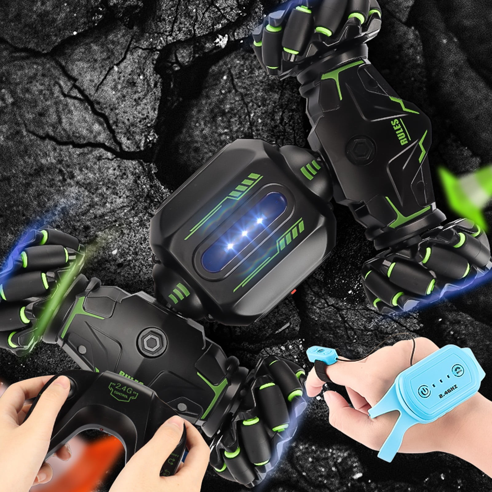 Gesture Sensing RC Stunt Car with Light,4WD Remote Control Car for Kids ...