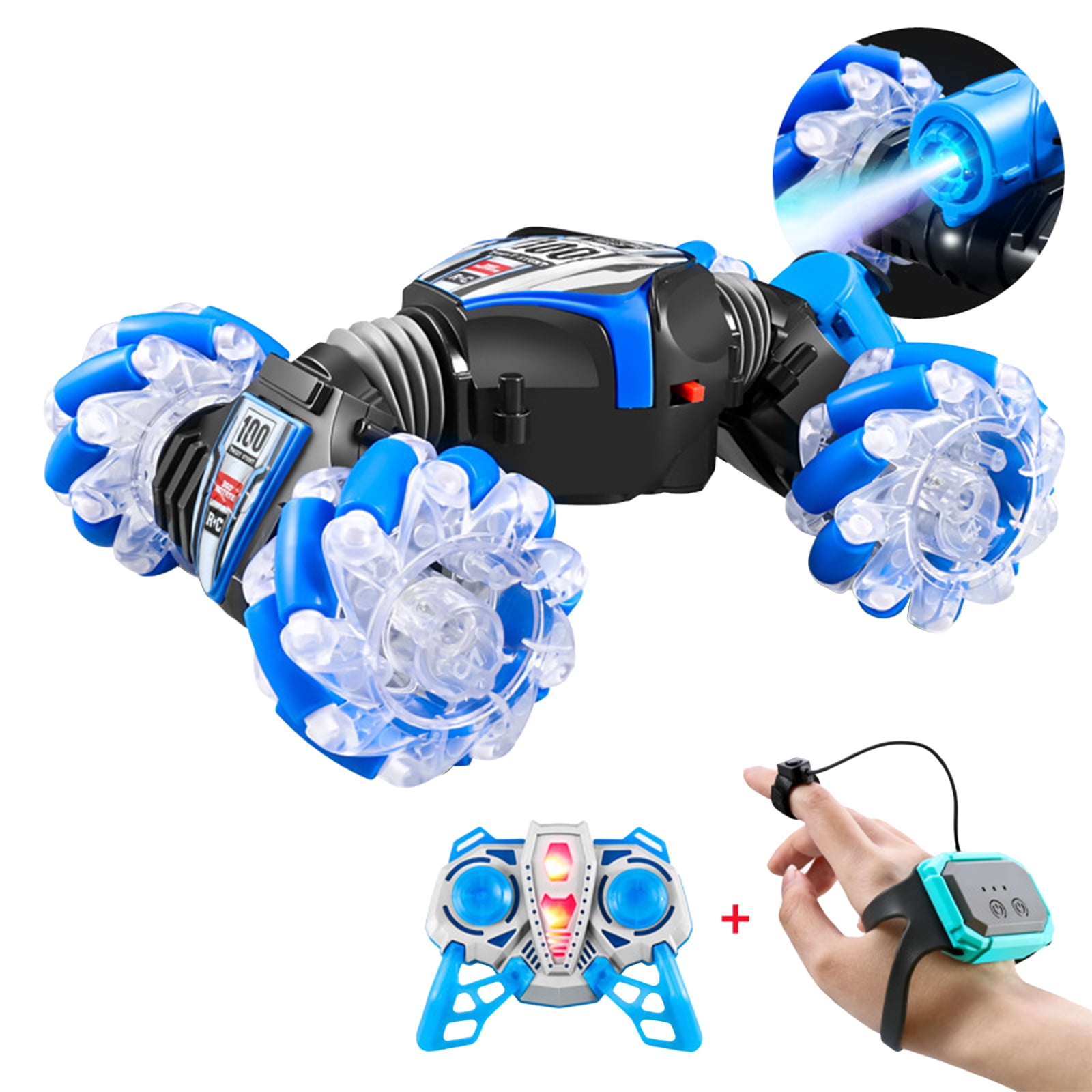 Gesture Sensing Stunt Car with Light Music Tail Spray Rotating Off Road ...