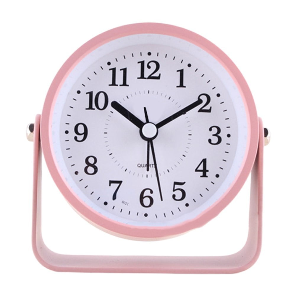 Gesuoke 9CM Metal Alarm Clock Silent Desktop Quartz Clock Rotating ...
