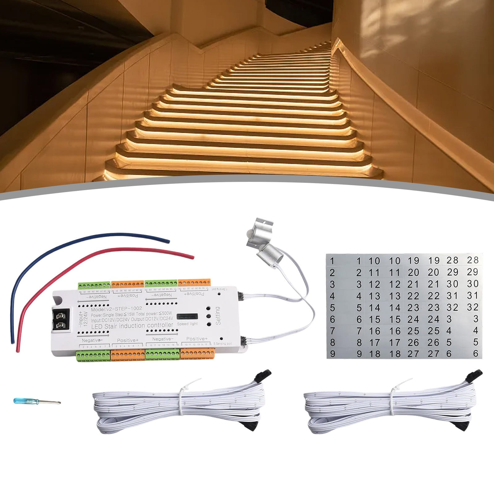Gesuoke Motion Sensor Stair Light Automatic Stairway Ladder Controller ...