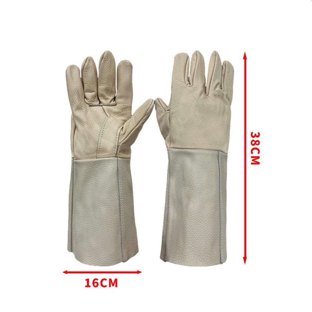 Gesuoke Welding Gloves Leather Fire and Heat Resistant Garden Gloves ...