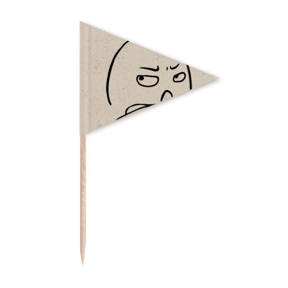 Get Angry Strabismus Face Cartoon Toothpick Triangle Cupcake Toppers ...