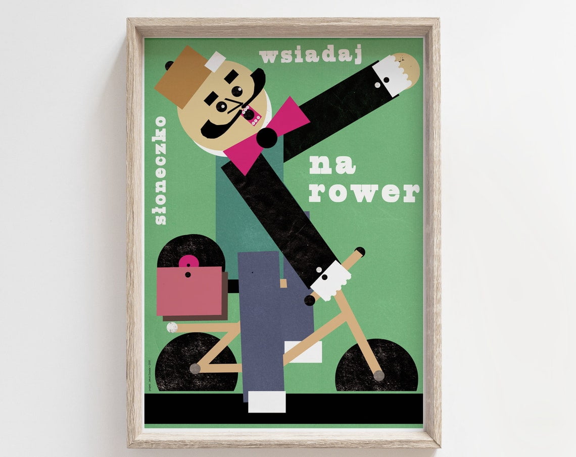 Get On Bike, My Sunshine! Original Polish Poster, Art, Plakat, Health ...