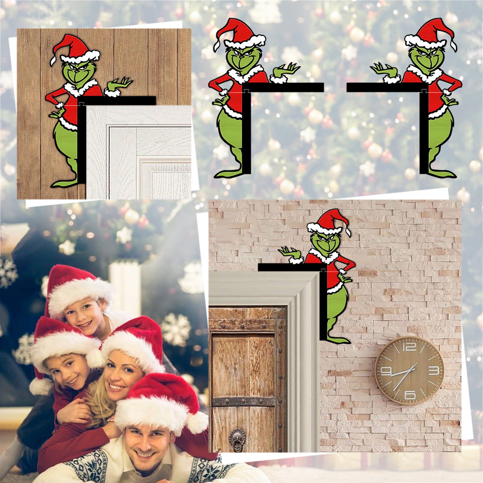 Lunuaoe Grin/ch Christmas Christmas Door Decorations Door Corner ...