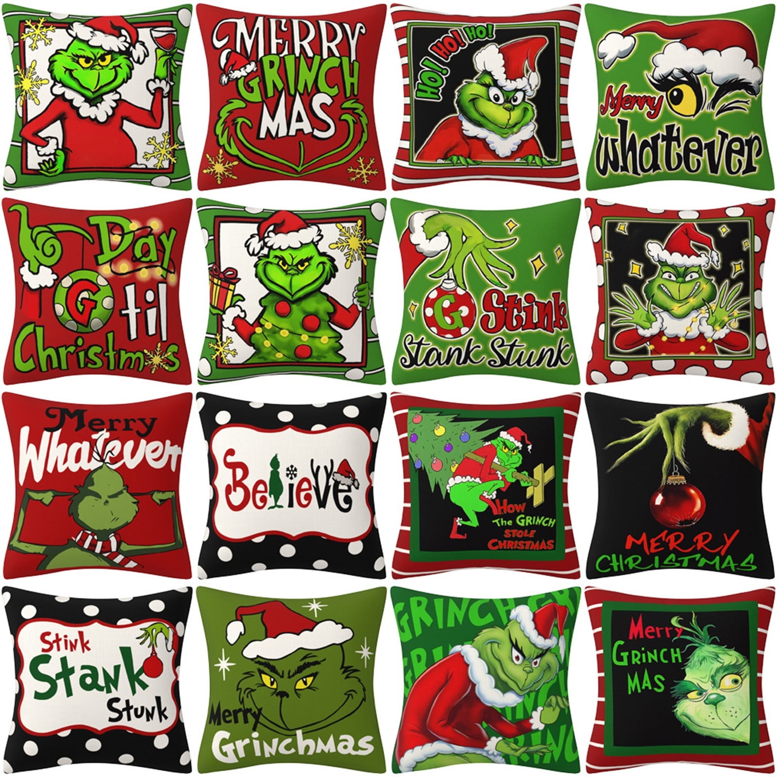Get Christmas-ready!!! Gasue Grinch Christmas Christmas Pillow Covers ...