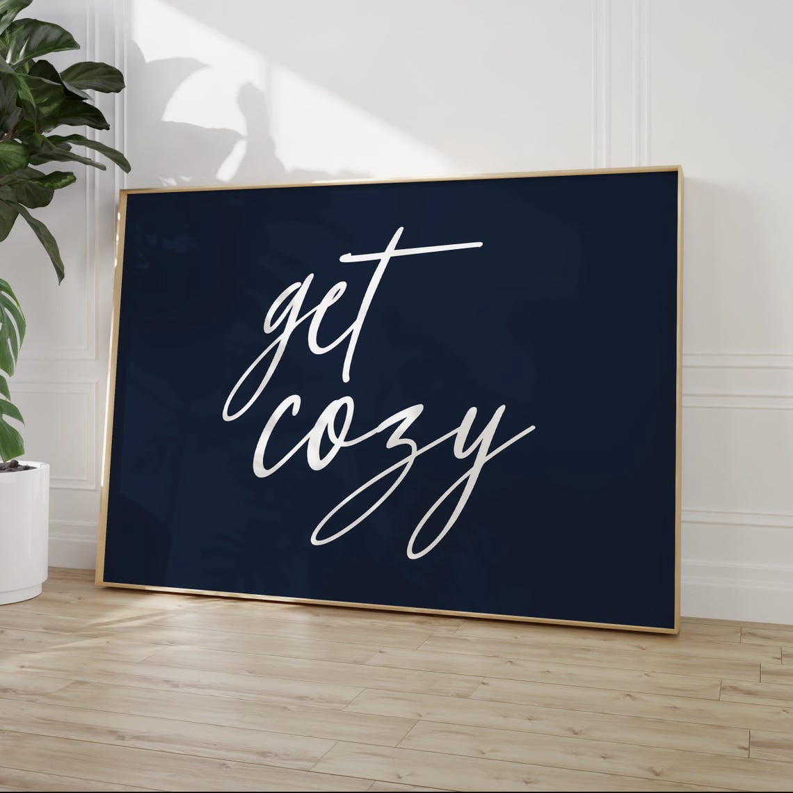 Get Cozy Print Minimalist Typography Poster, Cute Introvert Quote Print ...