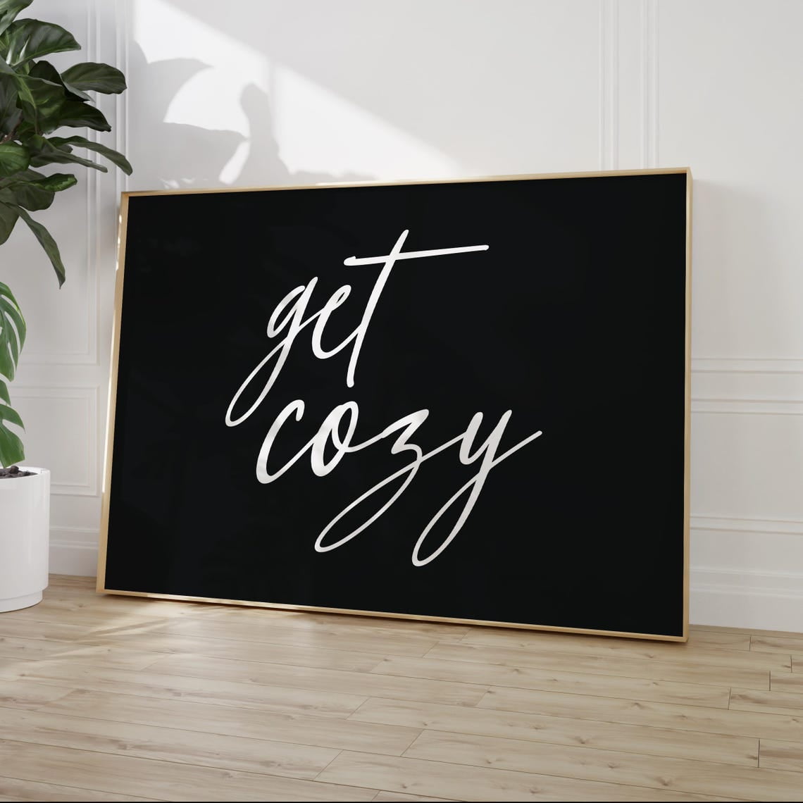 Get Cozy Print Minimalist Typography Poster, Cute Introvert Quote Print ...