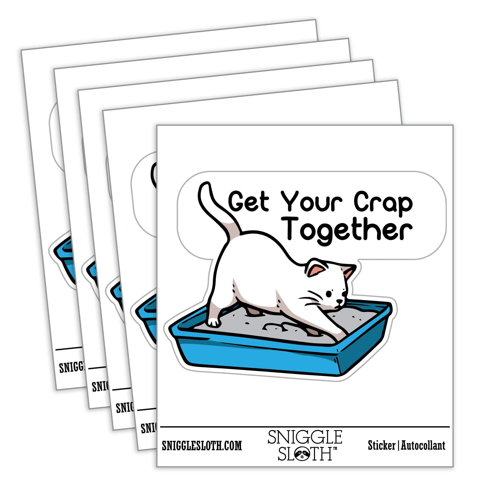 Get Your Crap Together Cat Litter Box Poop Car Window Bumper Water ...