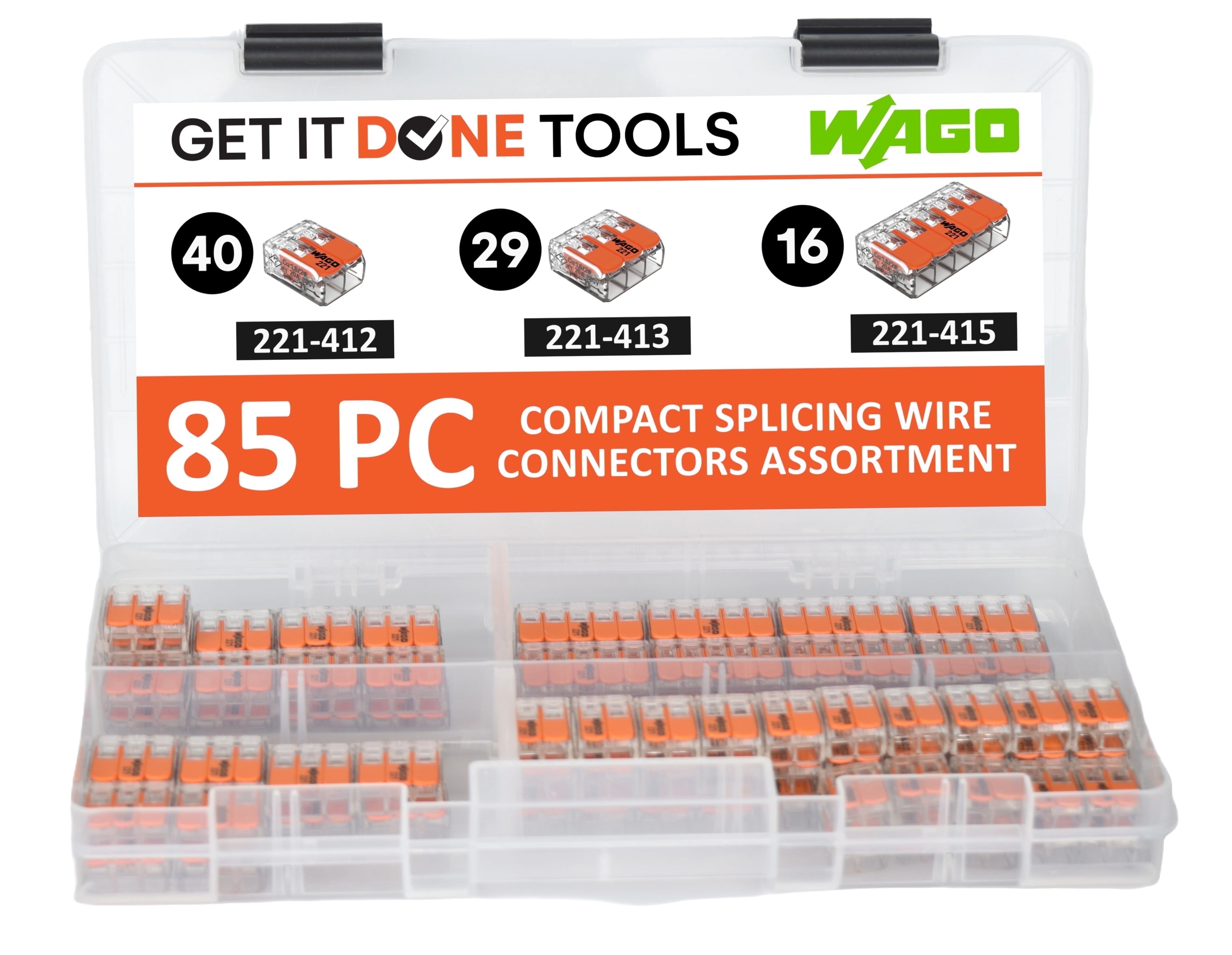 WAGO 221 Series 85pc Compact Splicing Wire Connector Assortment with ...