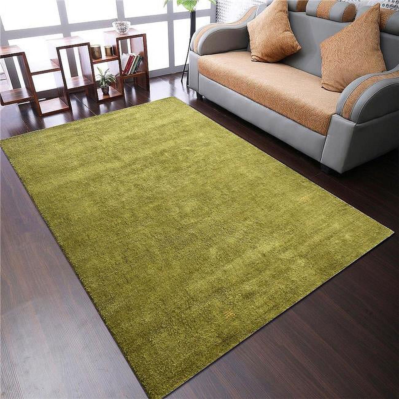 Get My Rugs Hand Knotted Loom Silk Mix Solid Rectangle Area Rug - Green ...