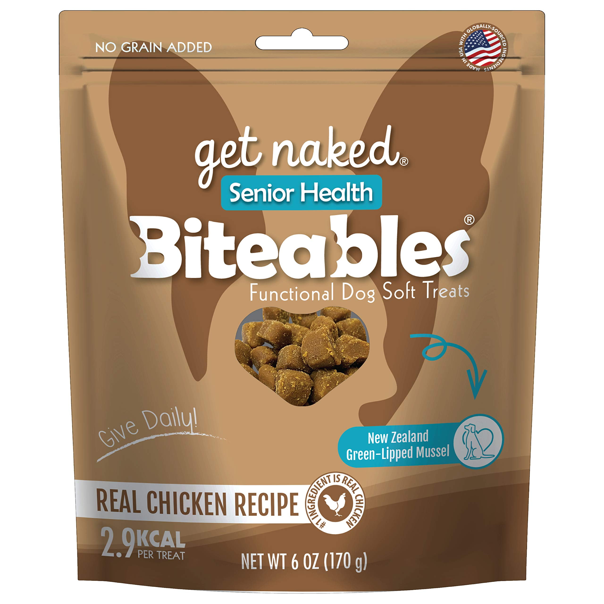 Get Naked Biteables Senior AIF4 Health Soft Treats for Dogs, 6oz 1 ...