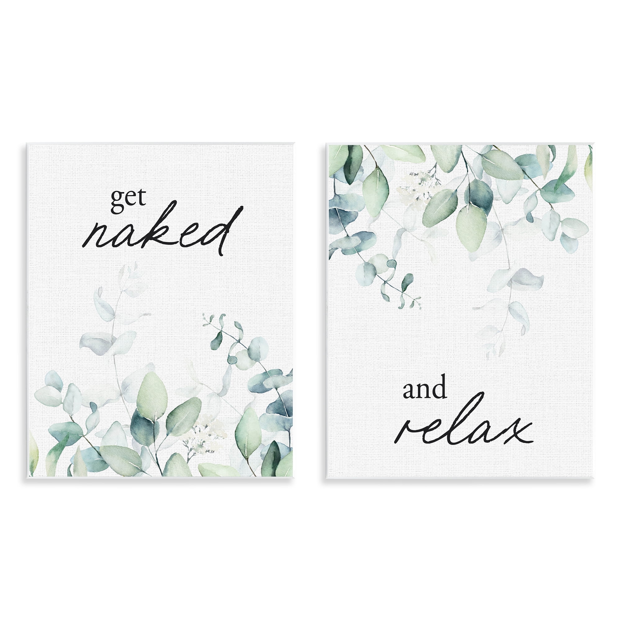 Get Naked & Relax Herbs 2 Piece Wall Plaque Art Set, design by Lettered ...