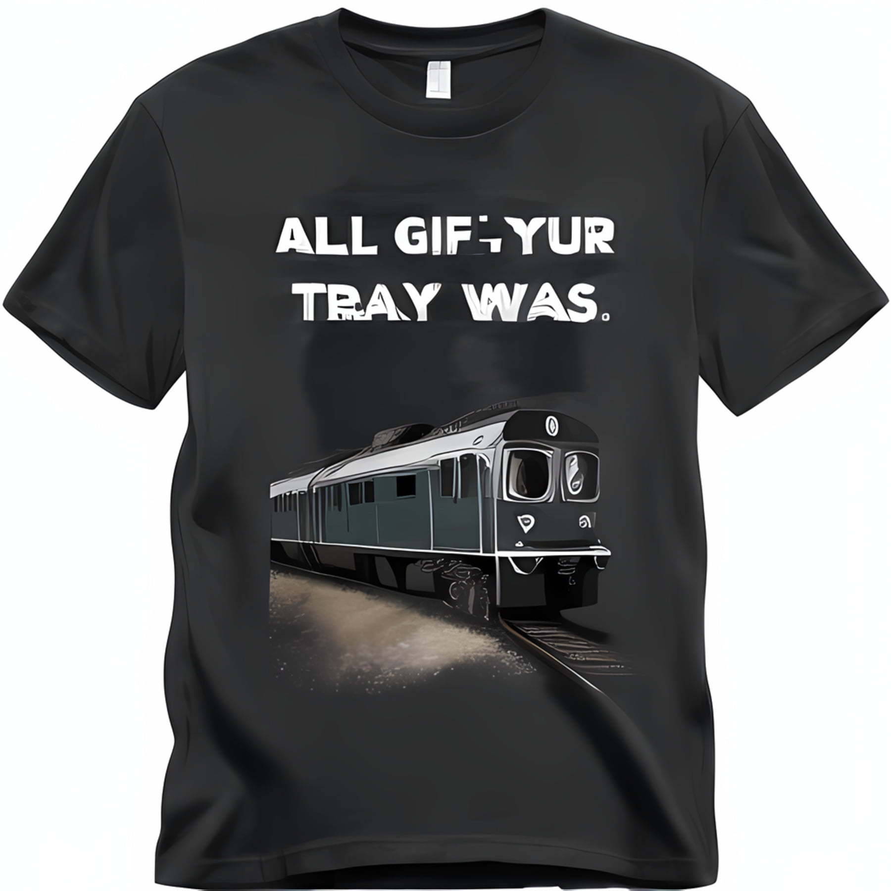 Get Noticed in the City with this Hyper Realistic Train Graphic Black T ...
