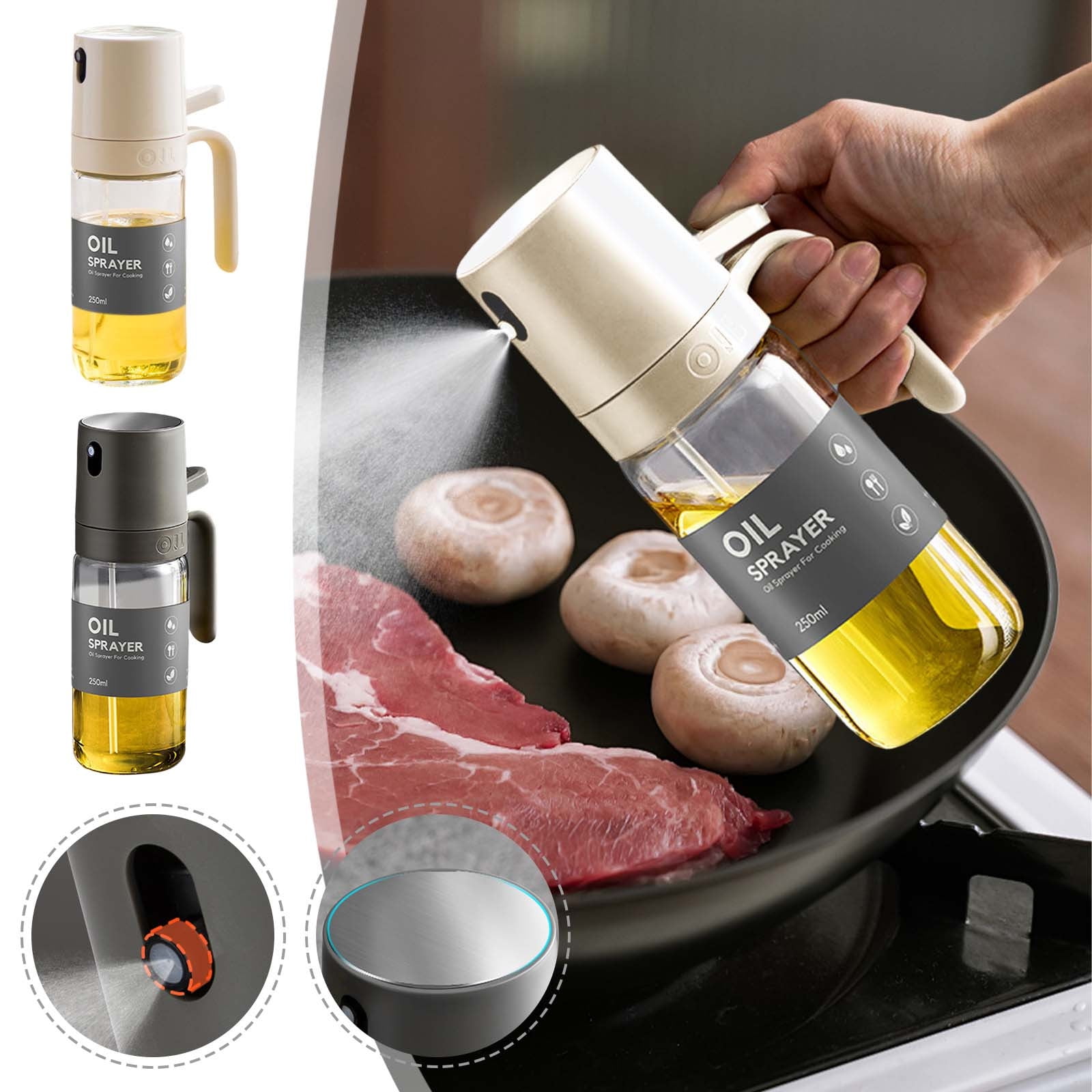 Get It Now,Stainless Steel Kitchen Spray Bottle,High-Pressure ...