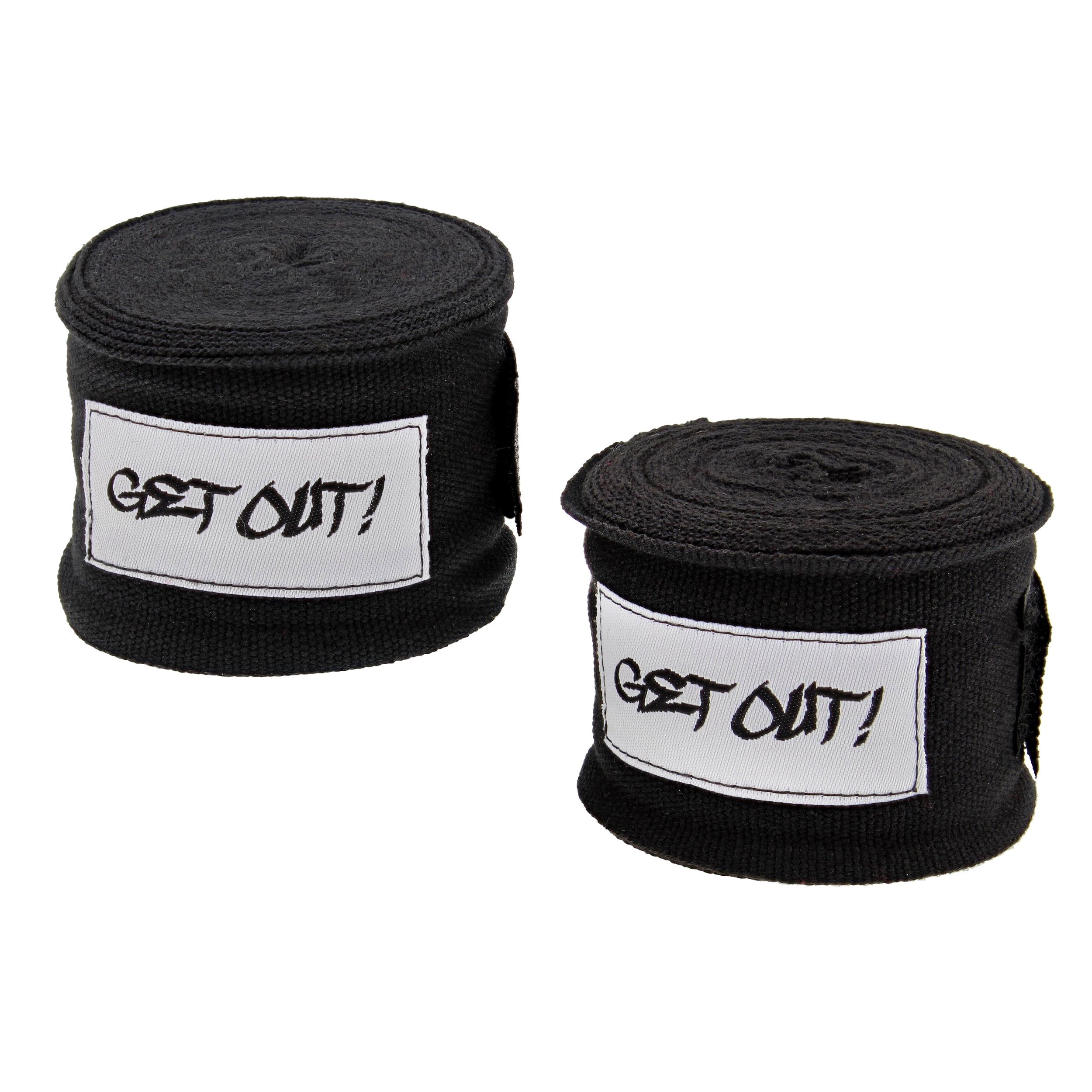Get Out! Boxing Wraps Pair Black 180in Support Wrist Wraps for Fitness ...