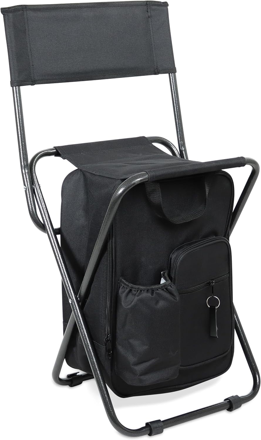 Get Out! Folding Ice Fishing Chair with Cooler for 225 lbs - Portable ...