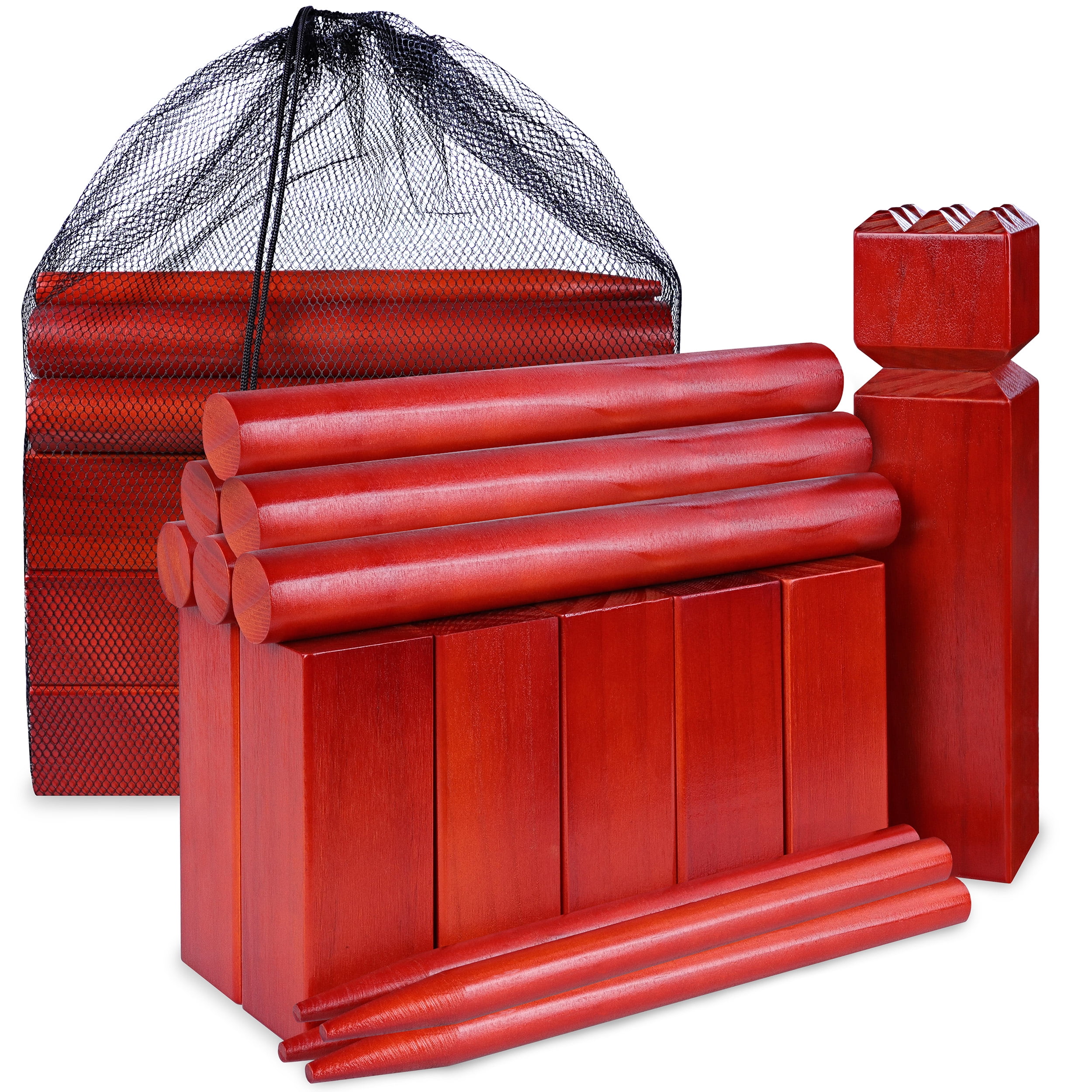 Get Out!™ Kubb Lawn Game - 21-Piece Kubb Yard Game Set with Mesh ...