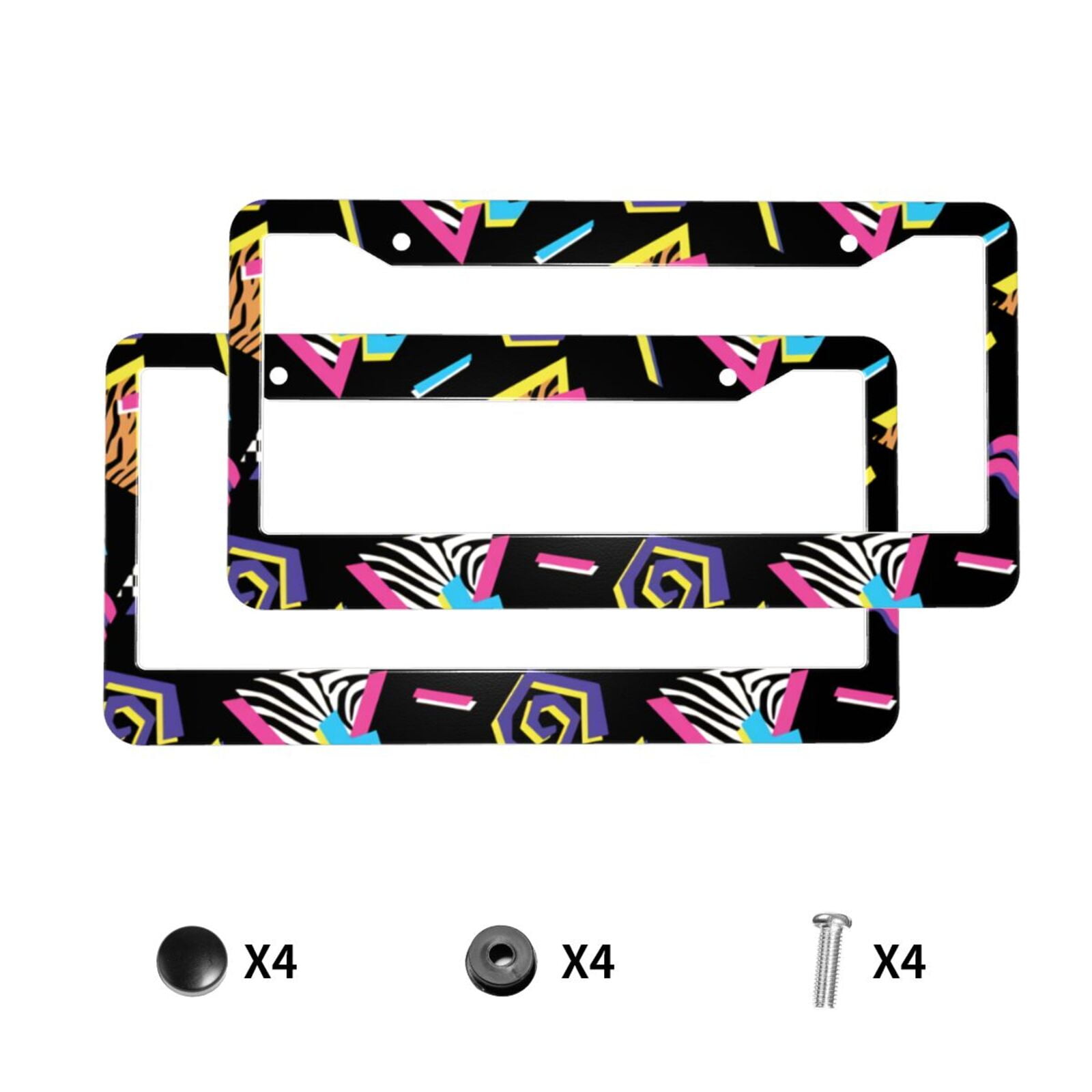 80s 90s Memphis License Plate Frames - License Plate Covers, 2 Packs ...