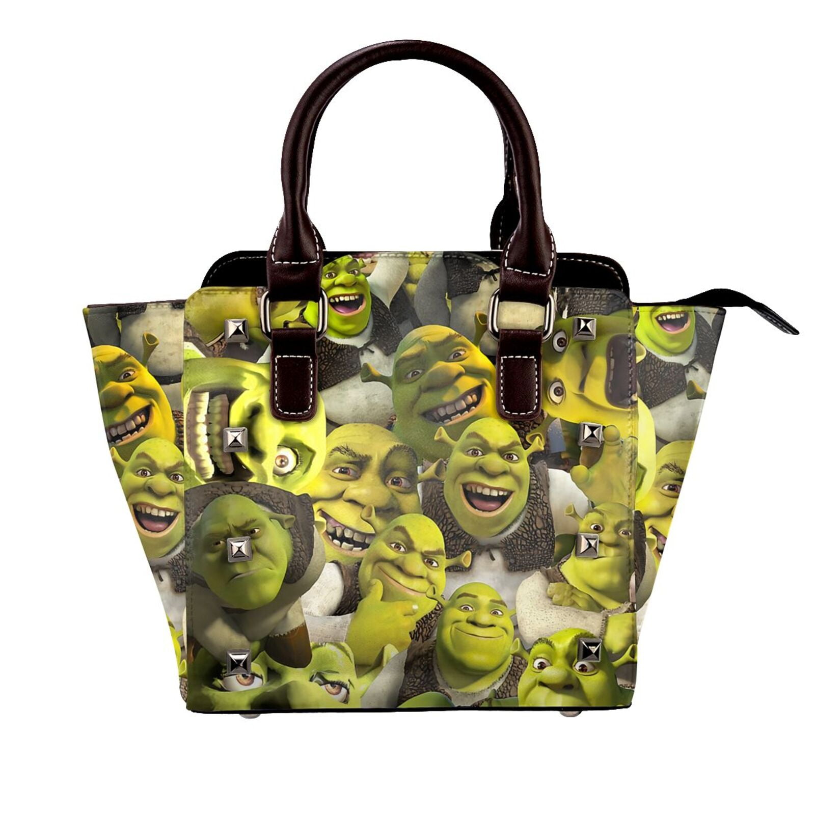Get Out Meme Shrek Handbag Leather Rivet Shoulder Bag Luxury Fashion ...