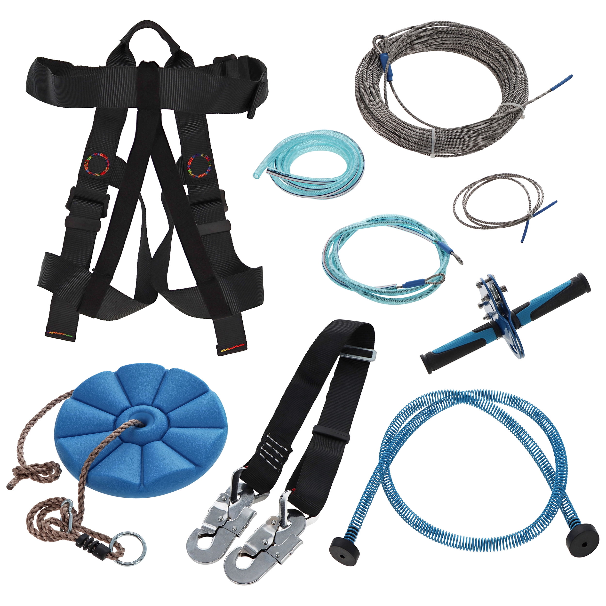 Get Out! 110ft Zipline Kit for Adults & Kids with Safety Harness, Rope ...