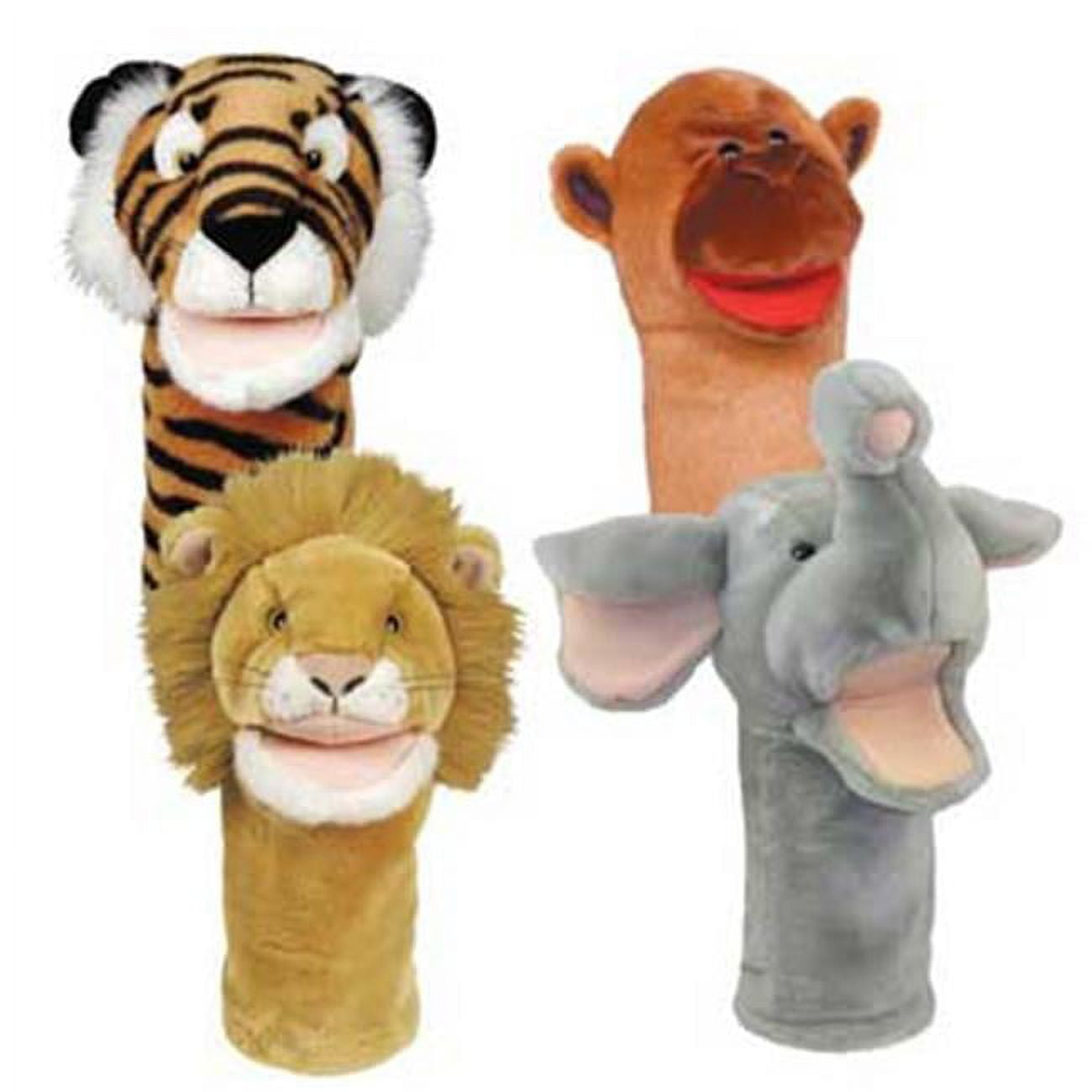 Get Ready 206790 Bigmouth Zoo Puppets- Lion Tiger Monkey Elephant ...